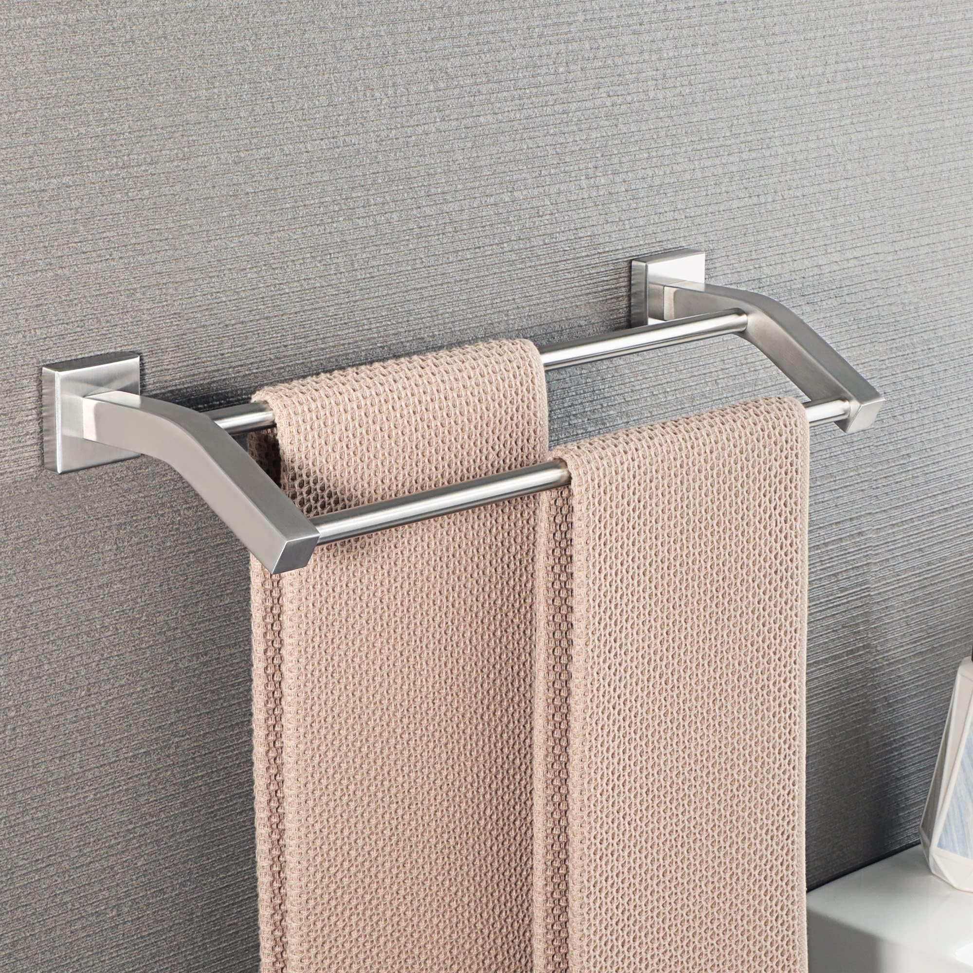 Kelelife 60 cm Double Layer Bathroom Towel Rail Wall Mounted, Polished ...