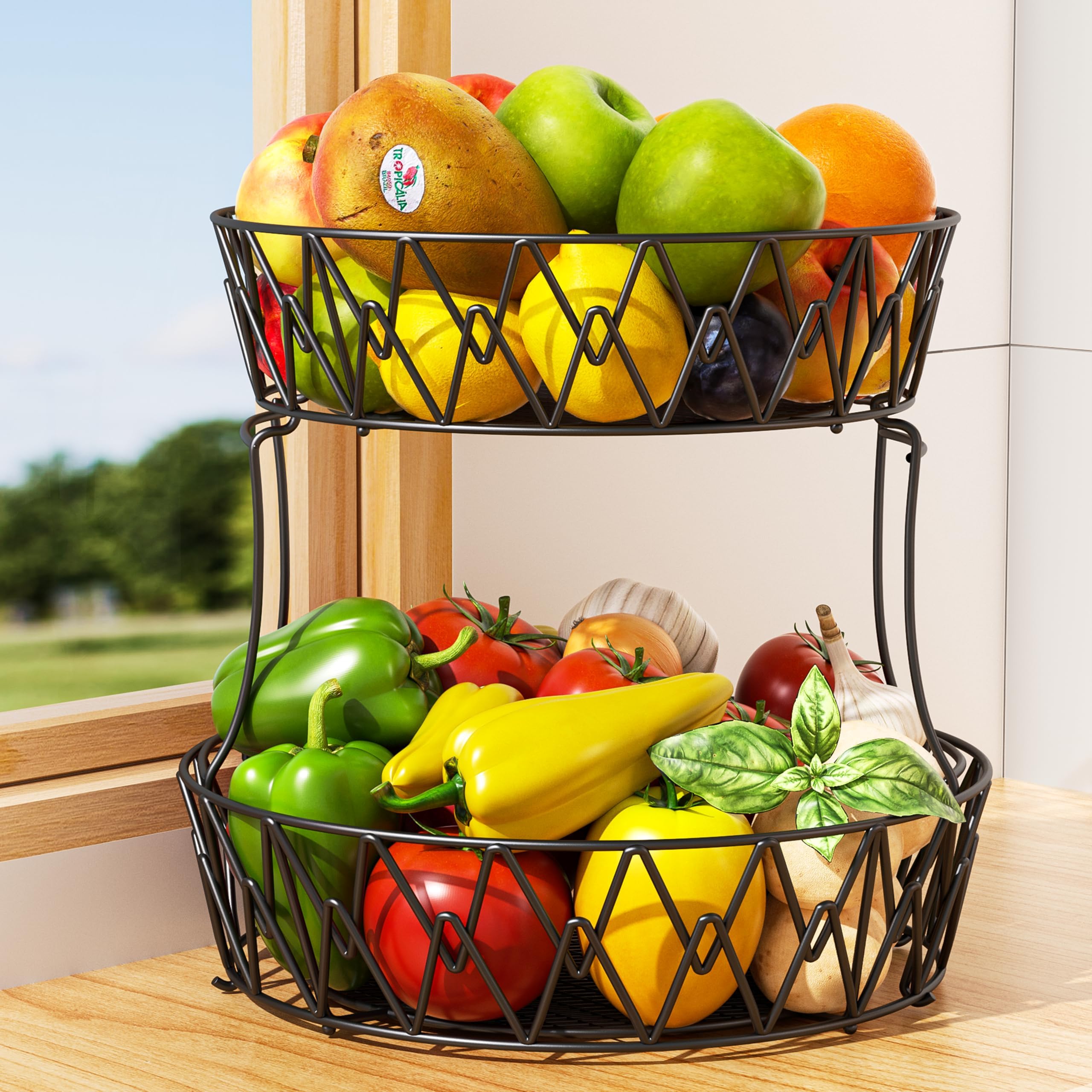 Amazon.com: DimyFew Countertop Fruit Basket Serving Bowl Serving Tray ...
