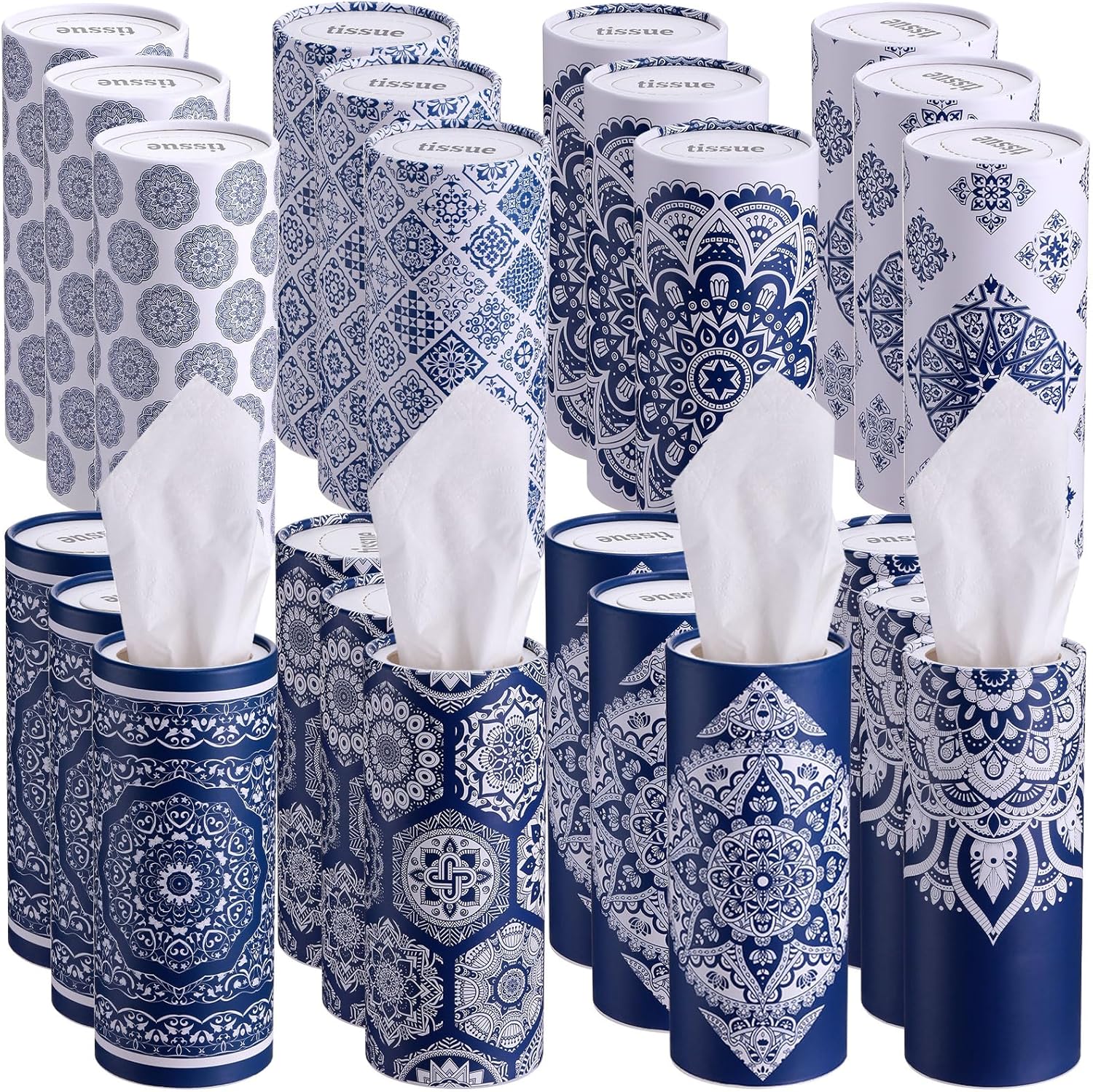 Amazon.com: 24 Pieces Car Tissue Holder with Facial Tissue Bulk Tissues ...