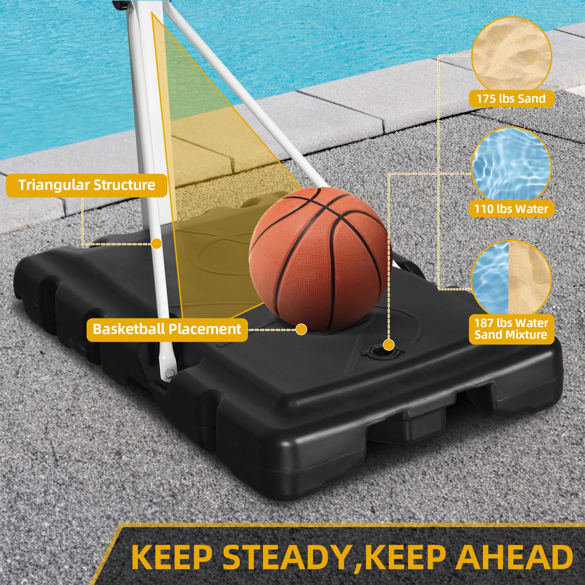 Snapklik.com : Basketball Hoop, Portable Basketball Hoop Outdoor, 4.1-5 ...