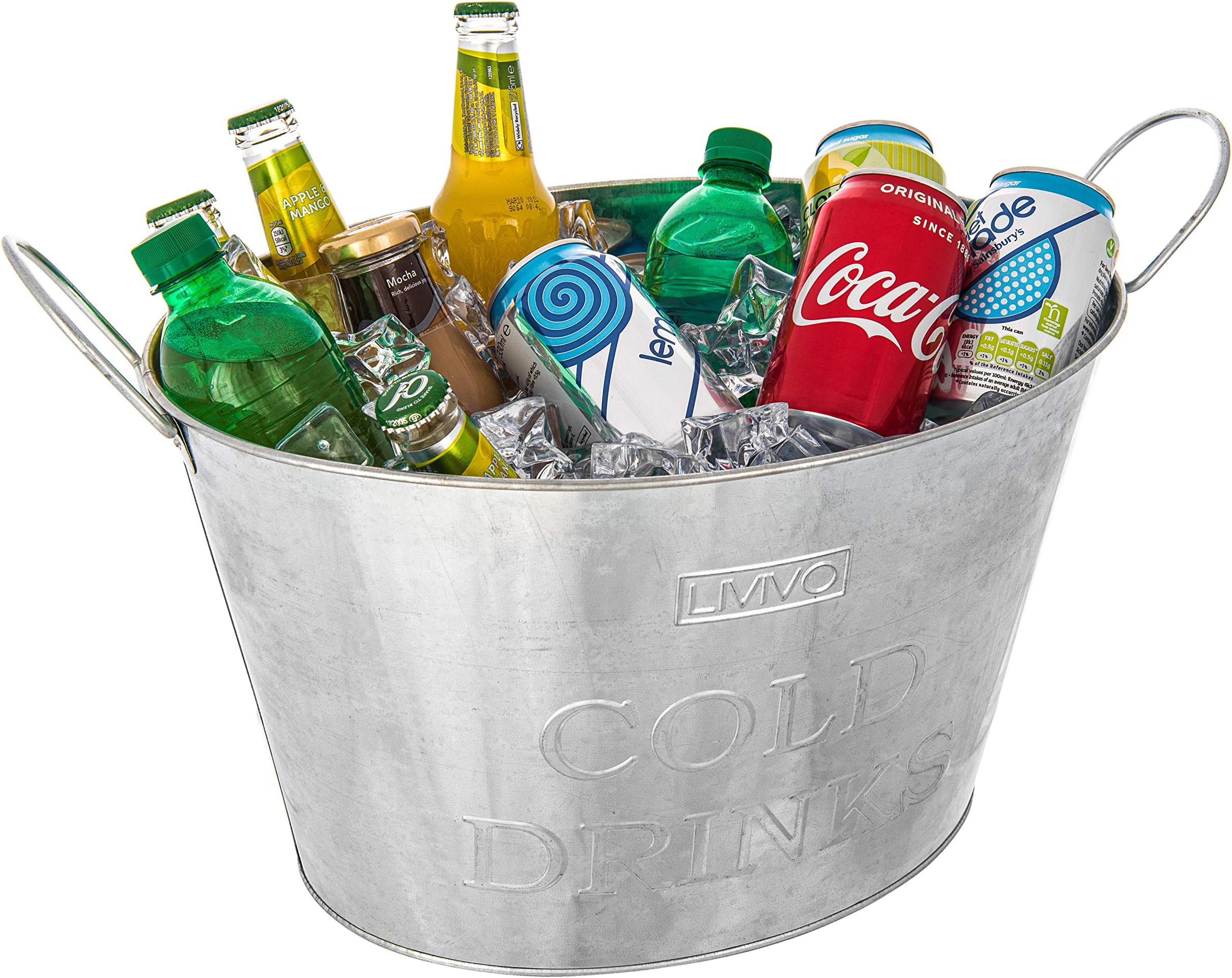 FiNeWaY 24L GALVANISED Steel Oval Party TUB Beverage Drink TUB Beer ...