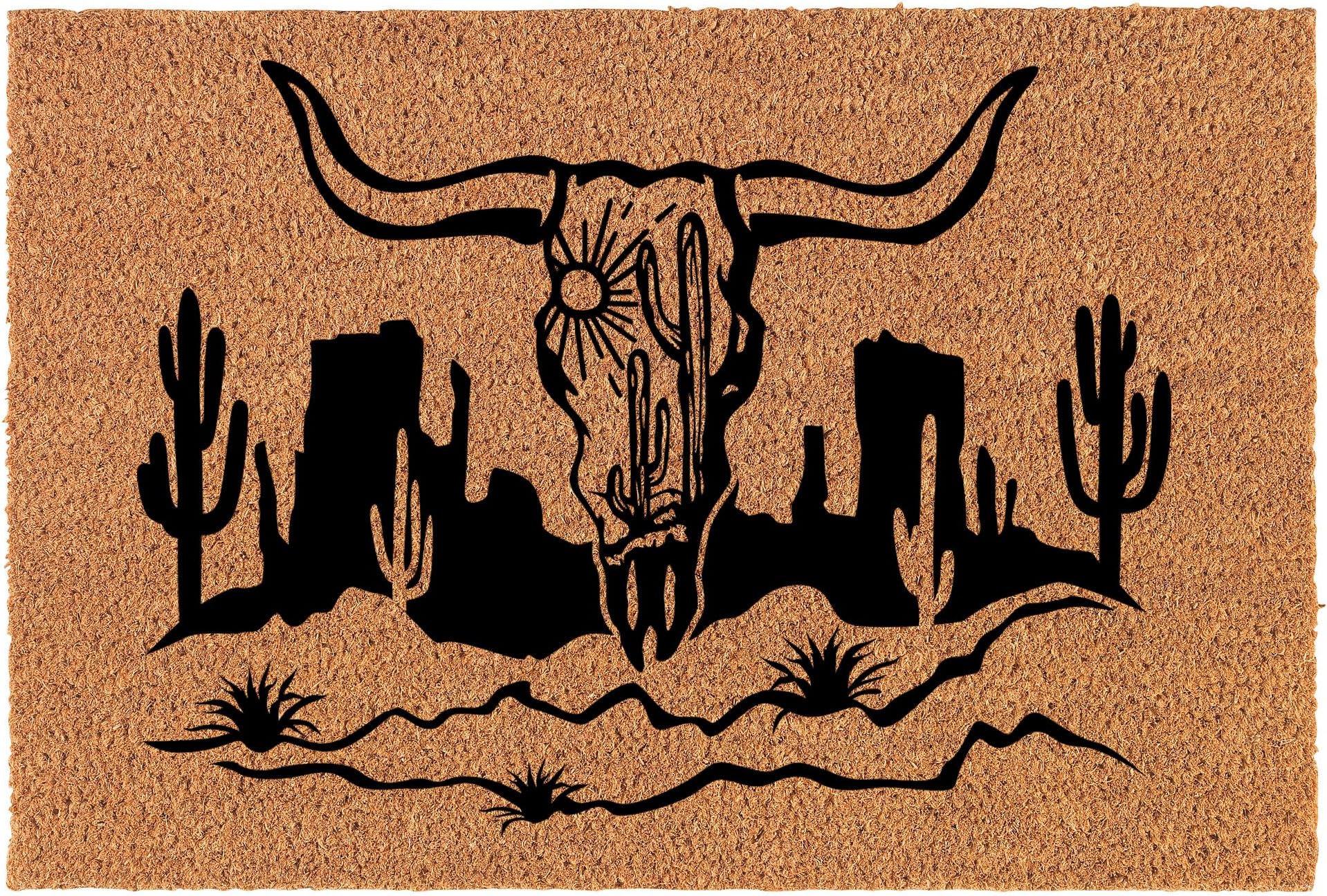 Amazon.com: Lacosu Retro Western Cowboy Flower Floral Bull Skull Cactus ...