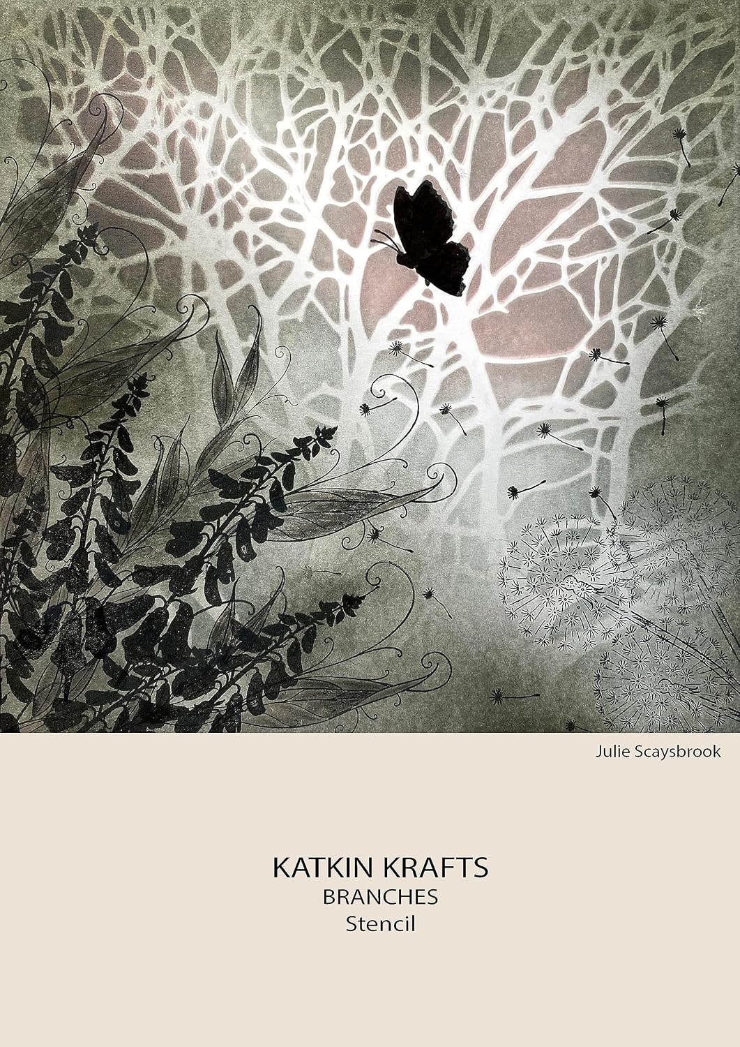 KatKin Krafts Stencil-Ramas, 7 x 7 in, Crema – Yaxa Colombia