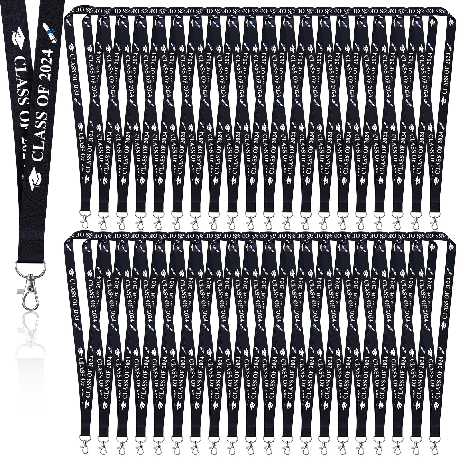 Amazon.com : Quelay 40 Pcs Class of 2024 School Graduation Lanyards, ID ...