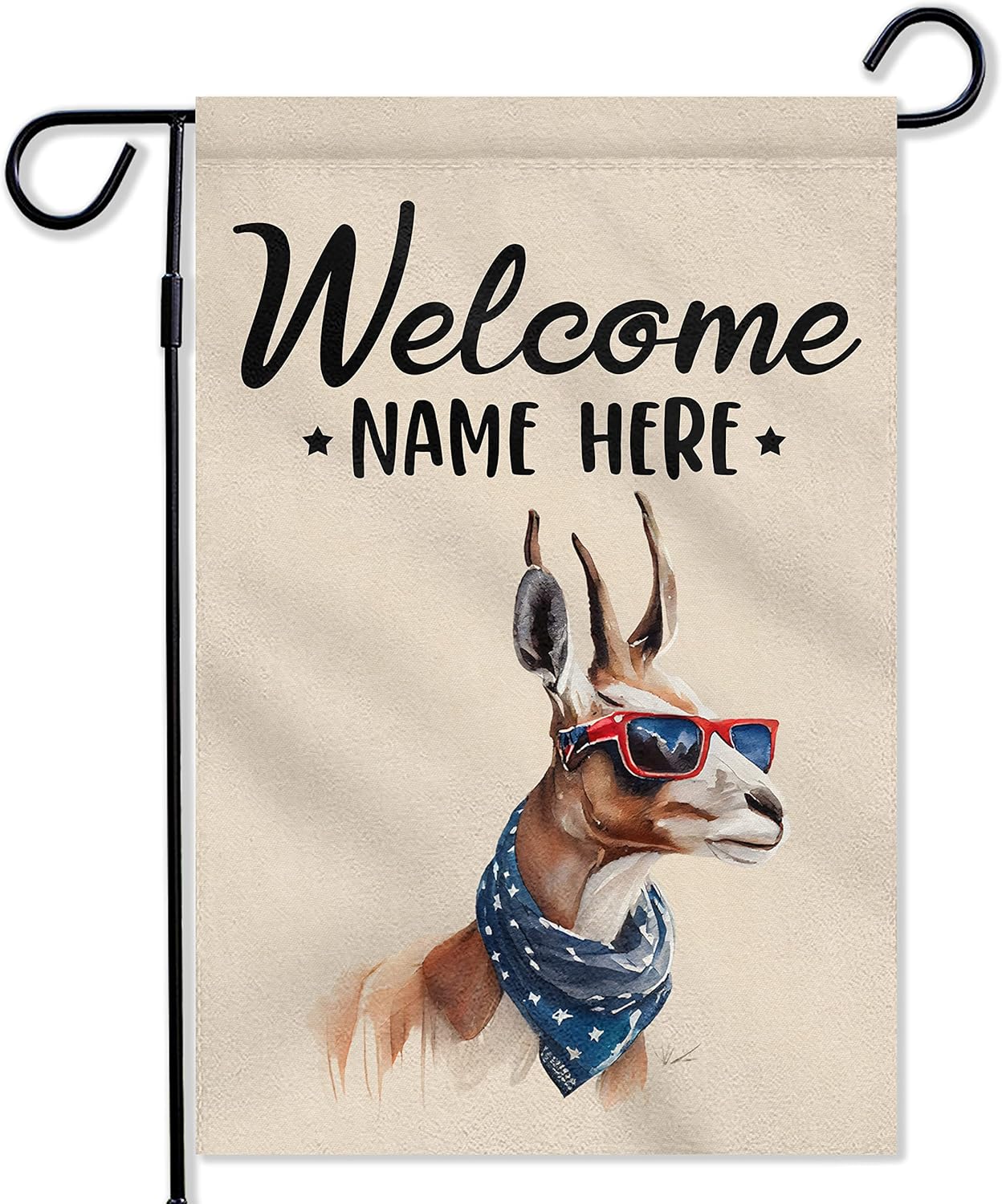 Amazon.com : Kobalo Personalized Pronghorn Welcome Double Sided Burlap ...