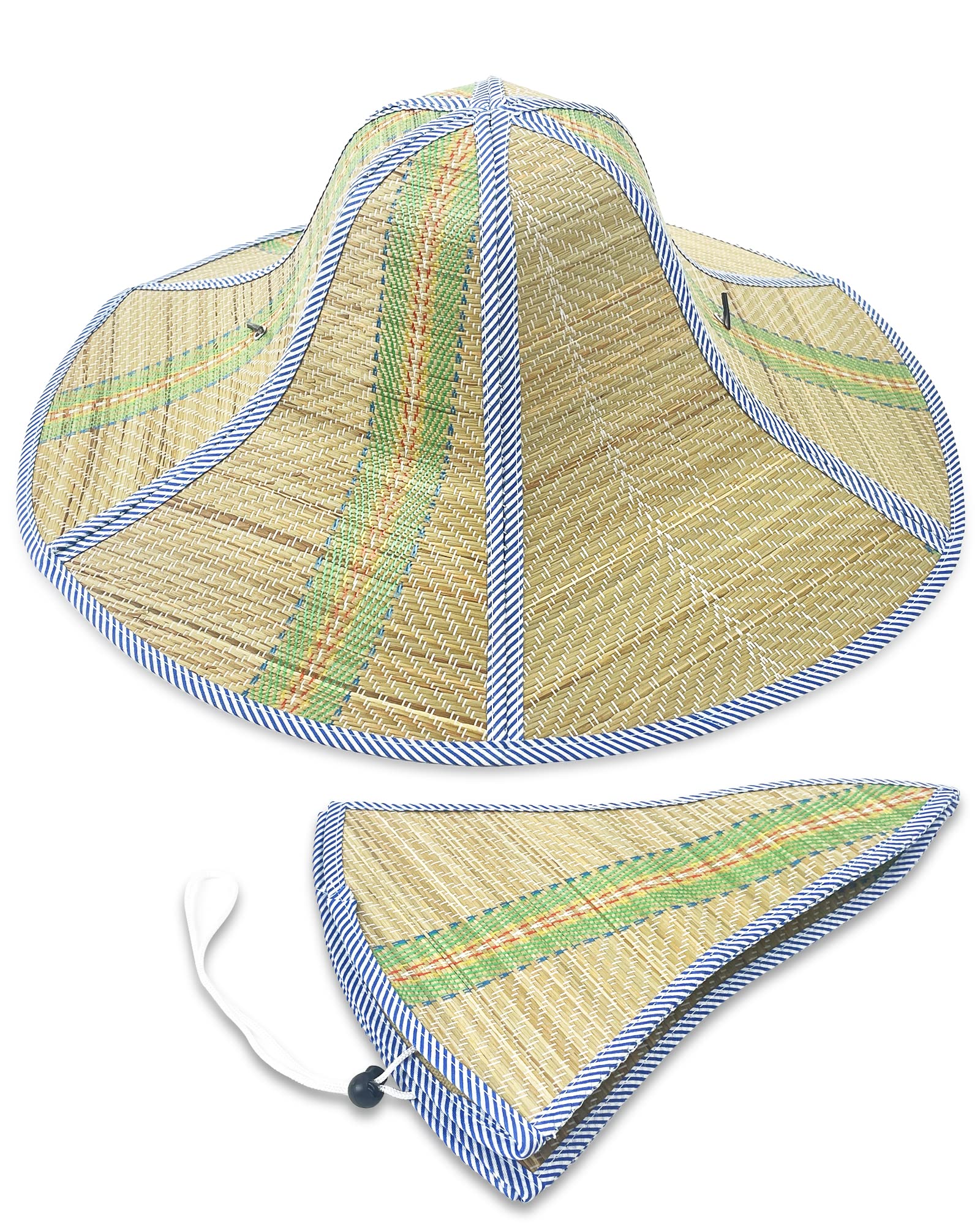 Donetuer Foldable Straw Shade Hat Large Wide Brim Straw Hat for Farmer ...