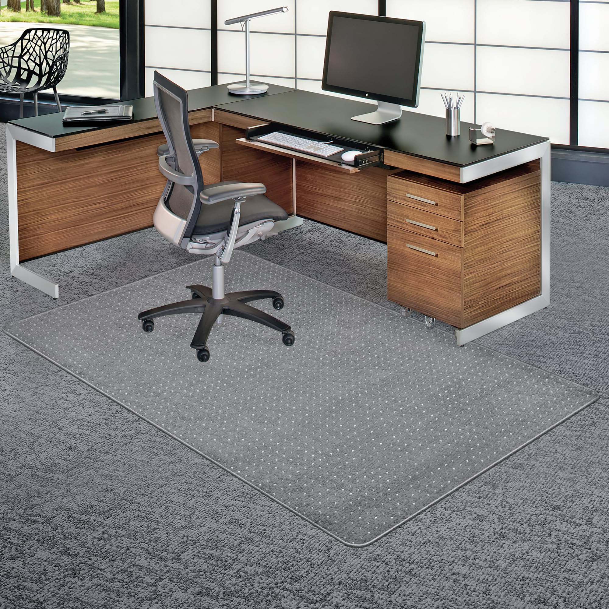 BesWin Extra Large Office Chair Mat for Carpeted Floors, 46" x 72 ...