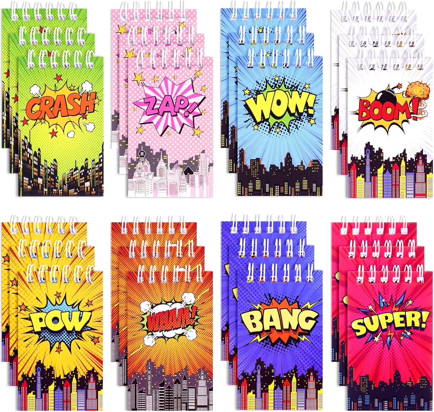 HHLCWA 24 Pack Mini Superhero Notebooks,Comic Superhero Party Supplies ...
