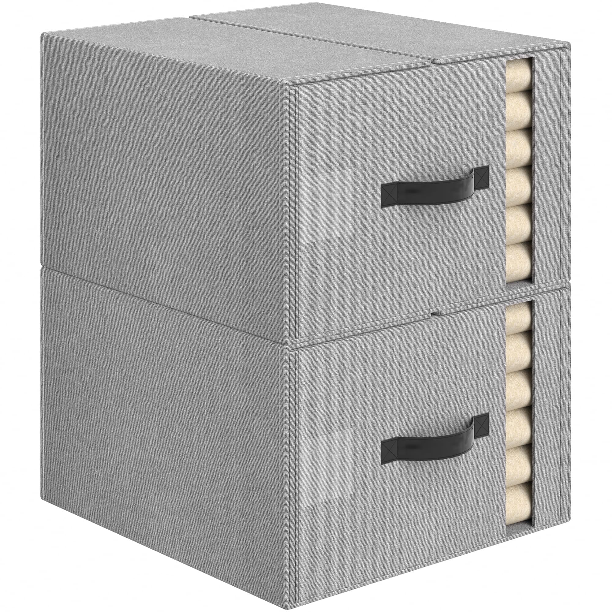 Sheet Storage 2-Pack Bed Sheet Organizers - Foldable Linen Storage ...