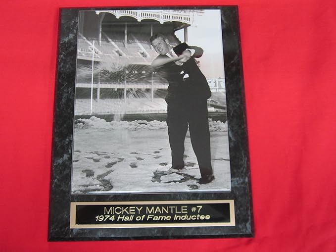 Amazon.com: Mickey Mantle Engraved Collector Plaque w/8x10 Rare Photo ...