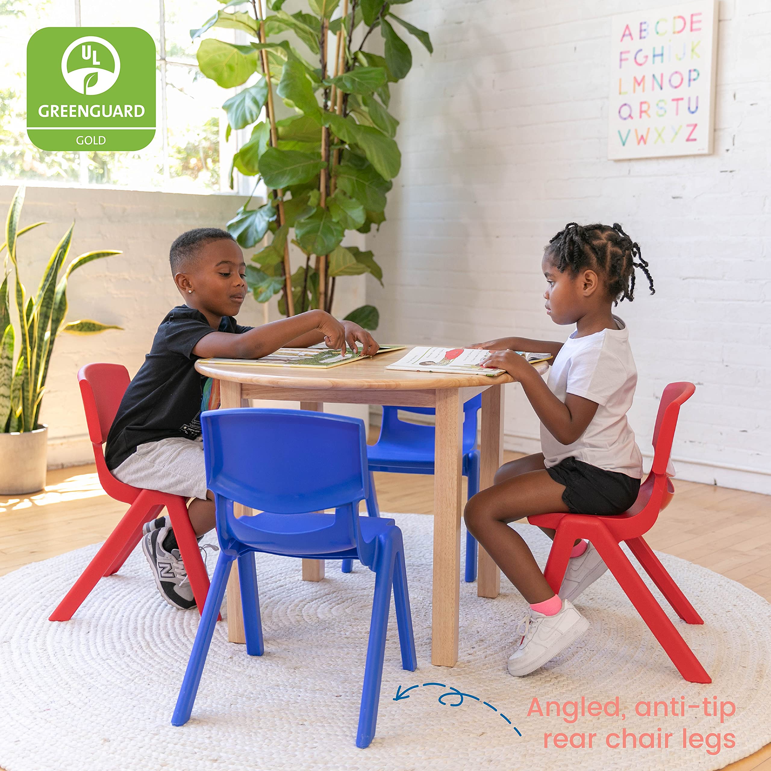 Buy ECR4Kids 12 inch Plastic Stackable Classroom Chairs, Indoor/Outdoor ...