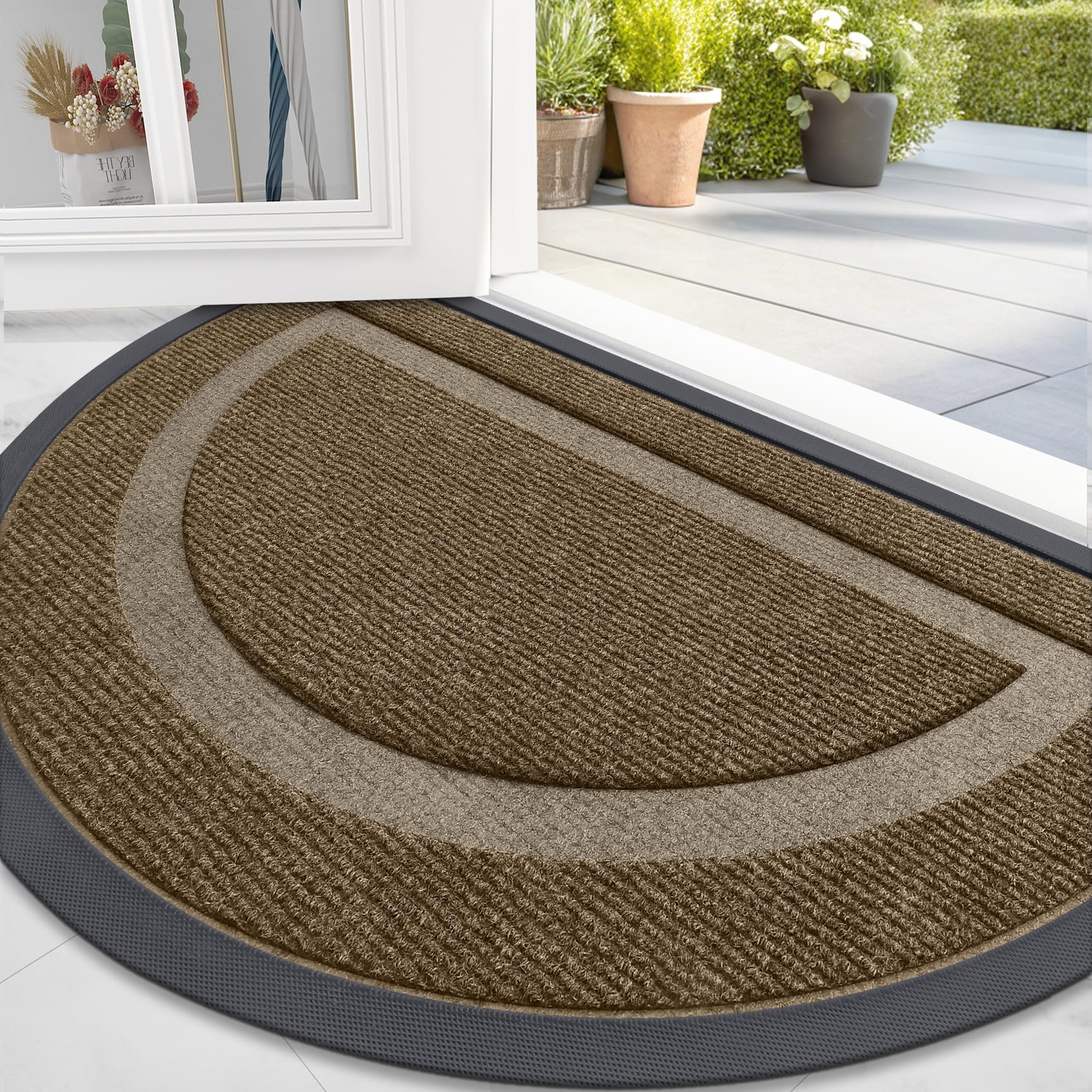 Amazon.com: OLANLY Half Circle Door Mat Indoor Outdoor Entrance Welcome ...