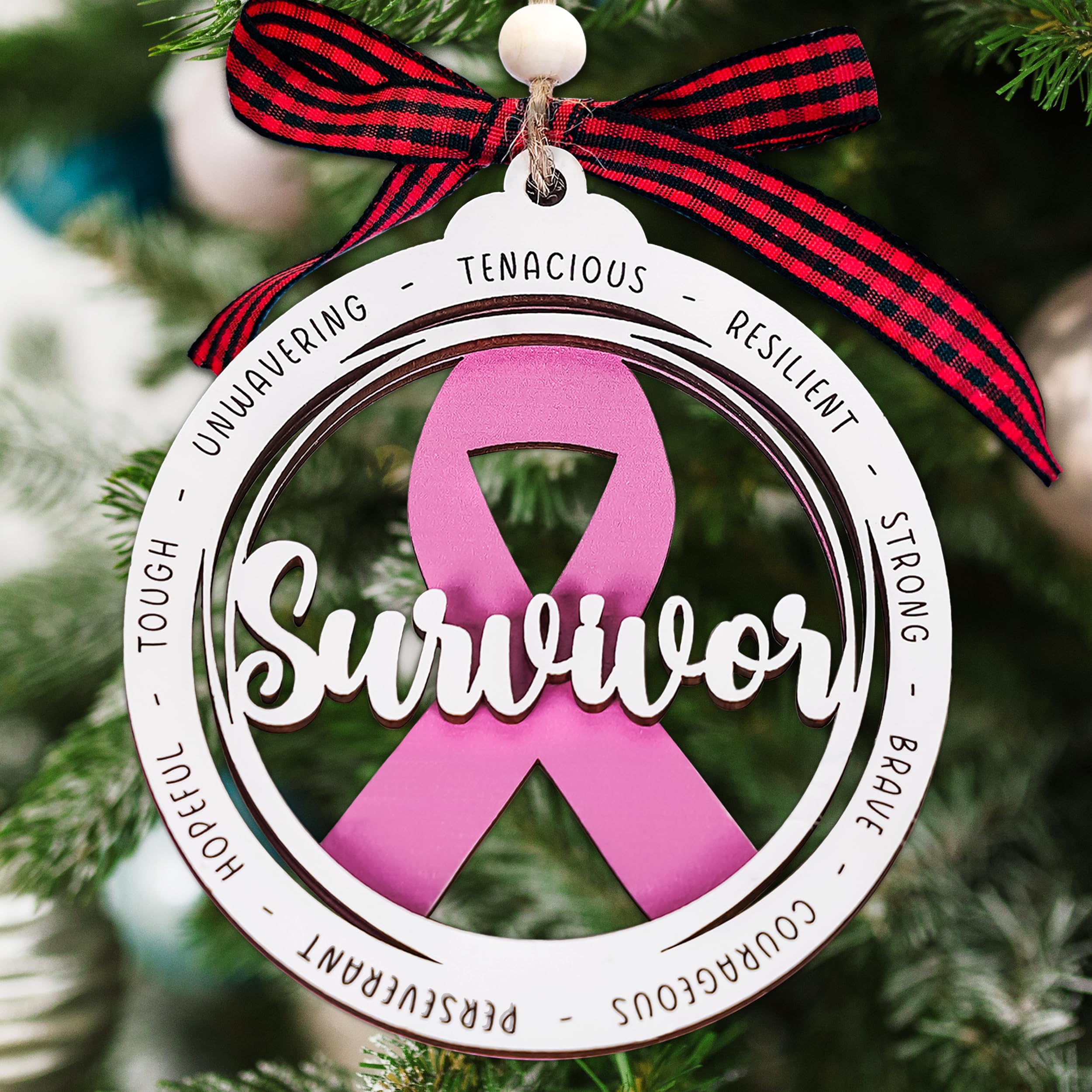 Amazon.com: Breast Cancer Survivor Ornament 2 Layer, Breast Cancer ...