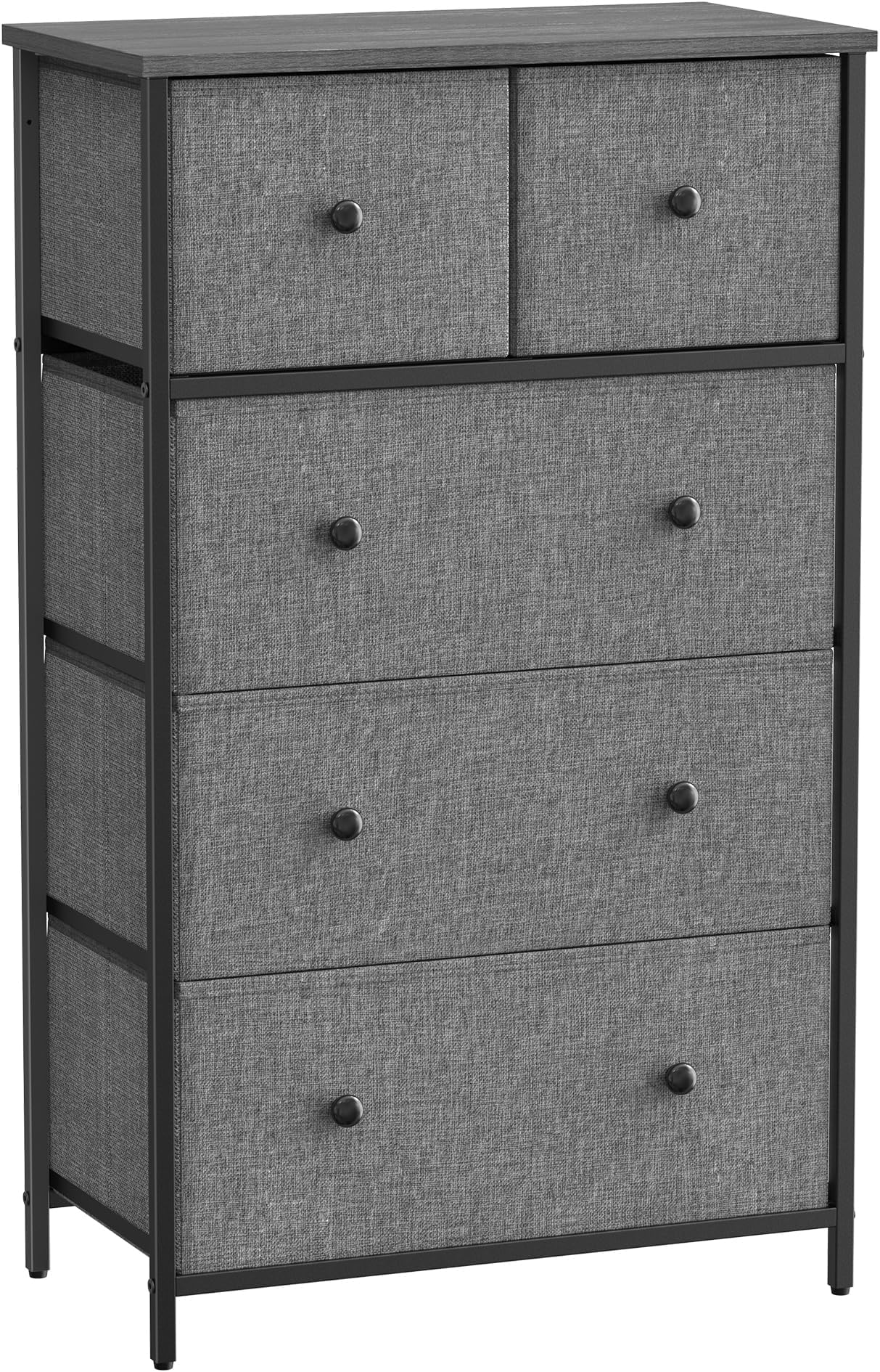 HOMELOX 3 Drawer Canvas Unit Elegant Storage Fabric Drawers with Wood ...