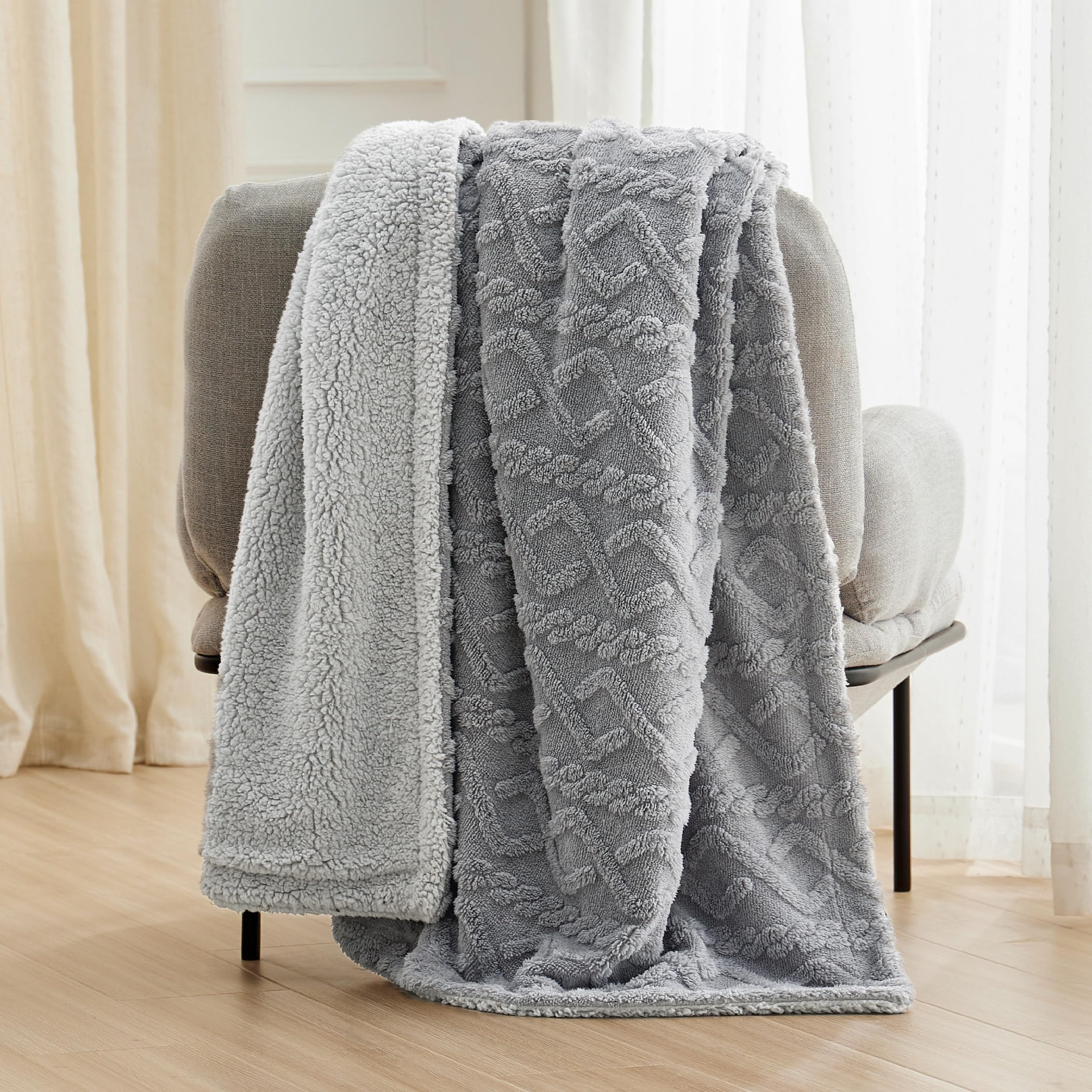 Amazon.com: Cuddl Duds 50 X 60 Gray Charcoal Faux Fur Plush Cozy Soft Throw Blanket : Home & Kitchen