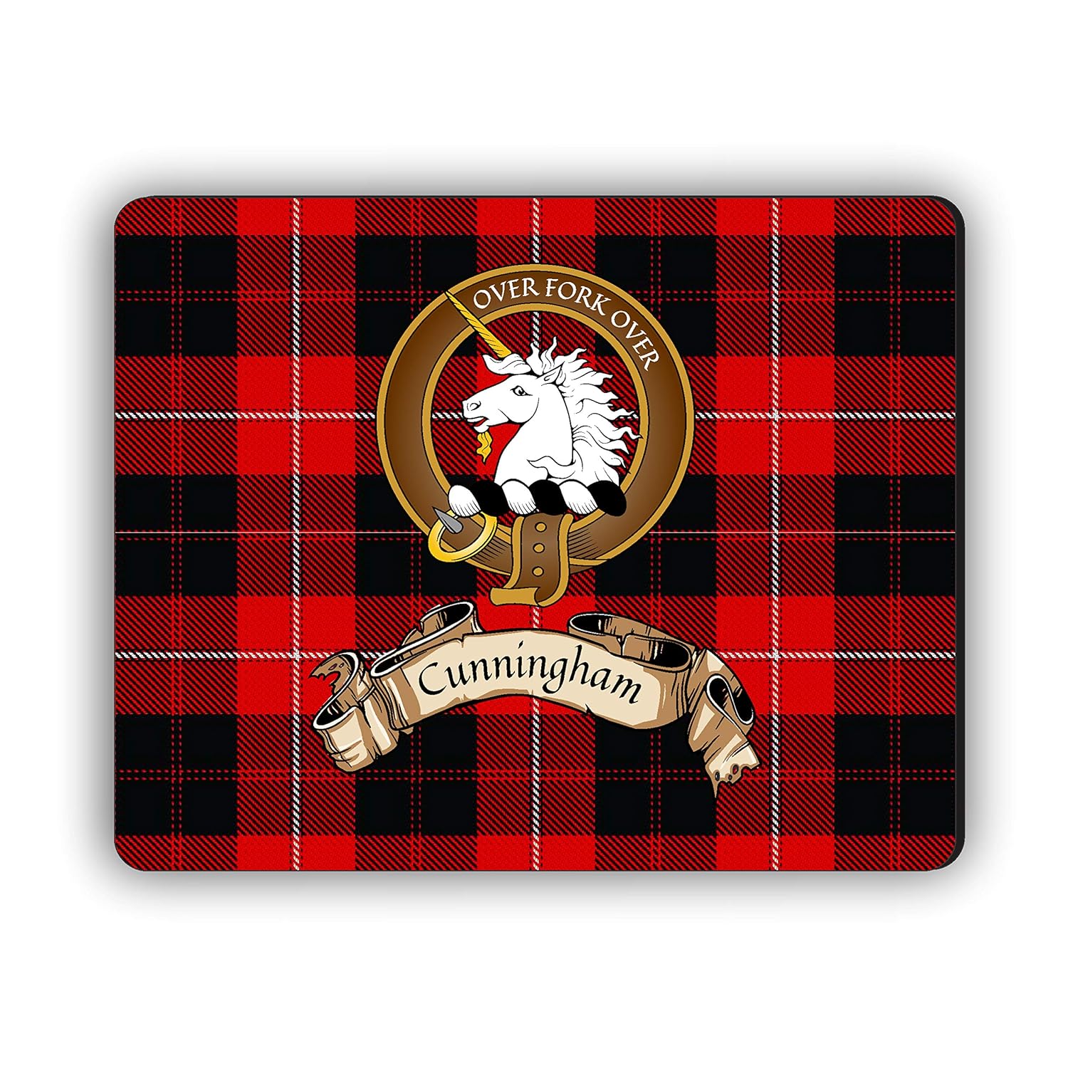 Amazon.com: Scottish Clan Cunningham Tartan Crest Computer Mouse Pad ...