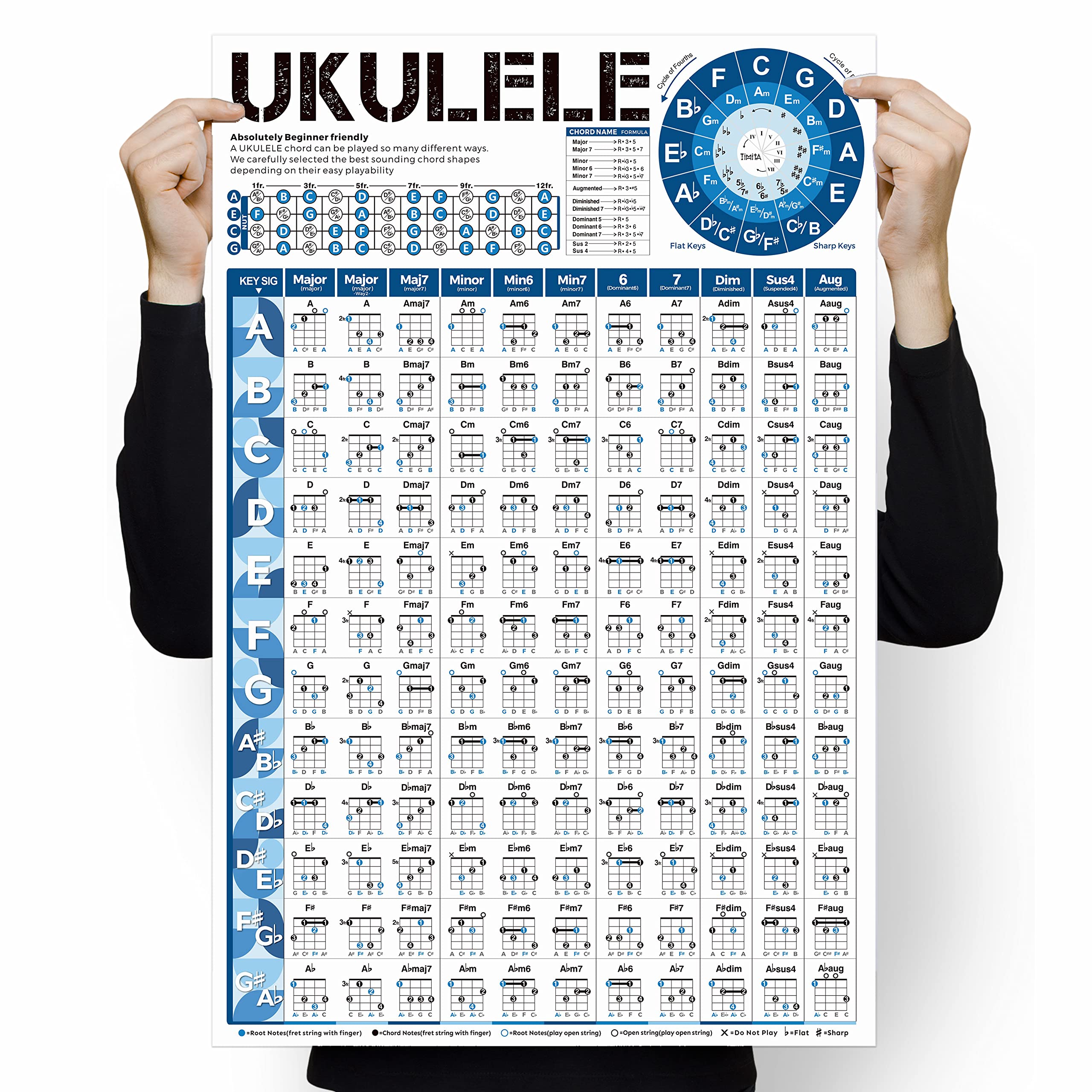 Ukulele Chord Chart Poster Essential Ukulele Chords Ukulele Scales ...