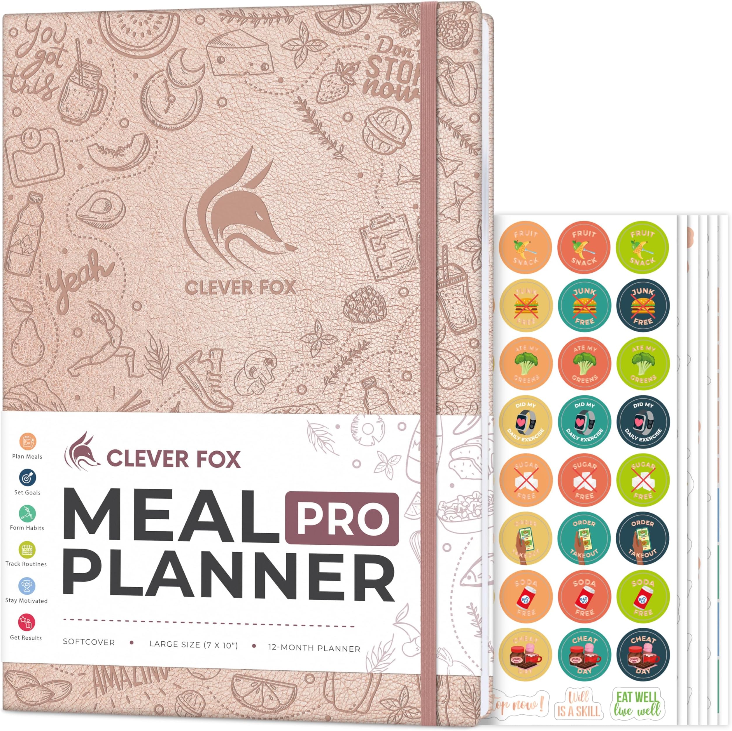 Clever Fox Meal Planner PRO – Weekly Meal Prep & Nutrition Journal with ...