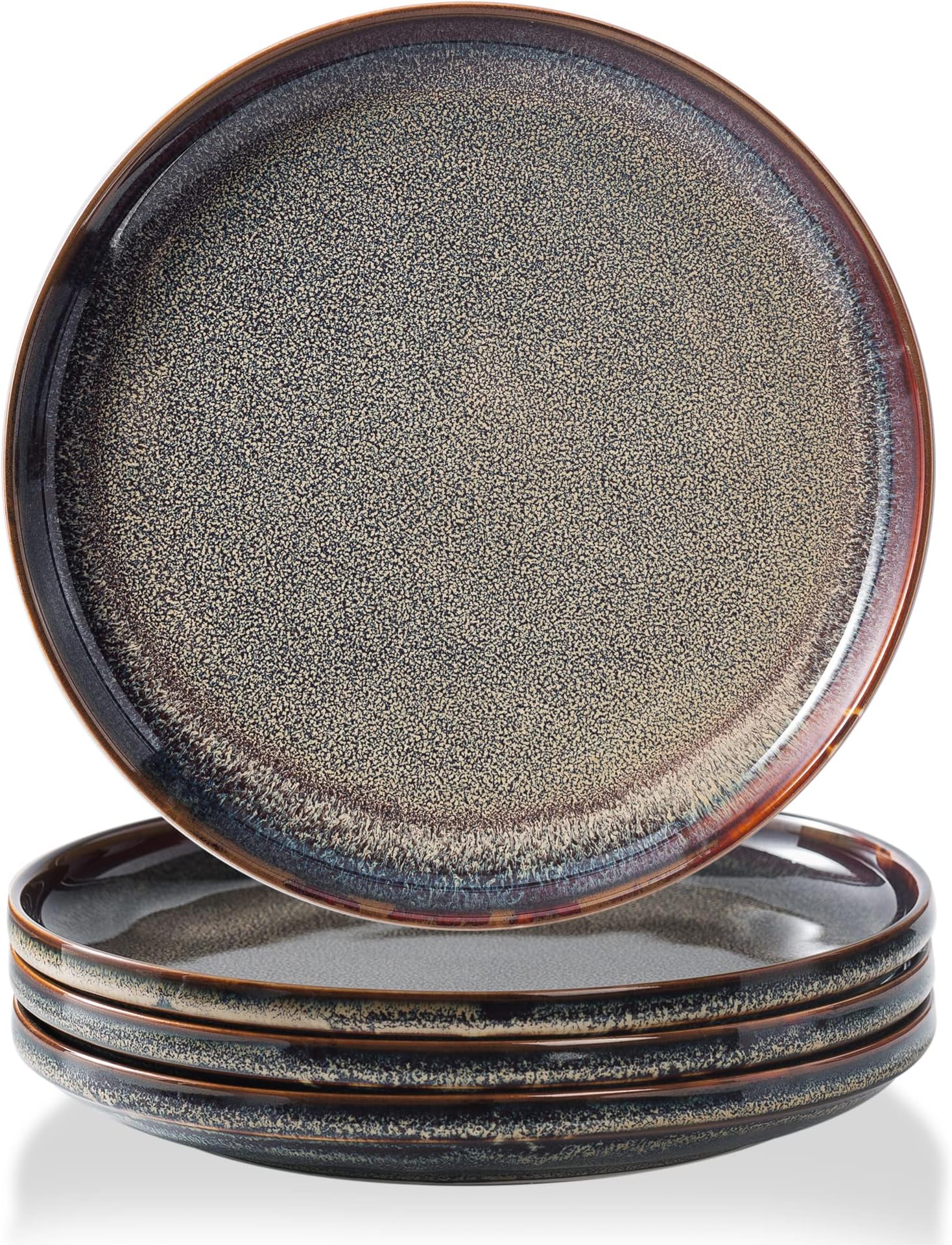 Amazon.com | DealbyBox 8Inches Round Ceramic Flat Dinner Plates Set of ...