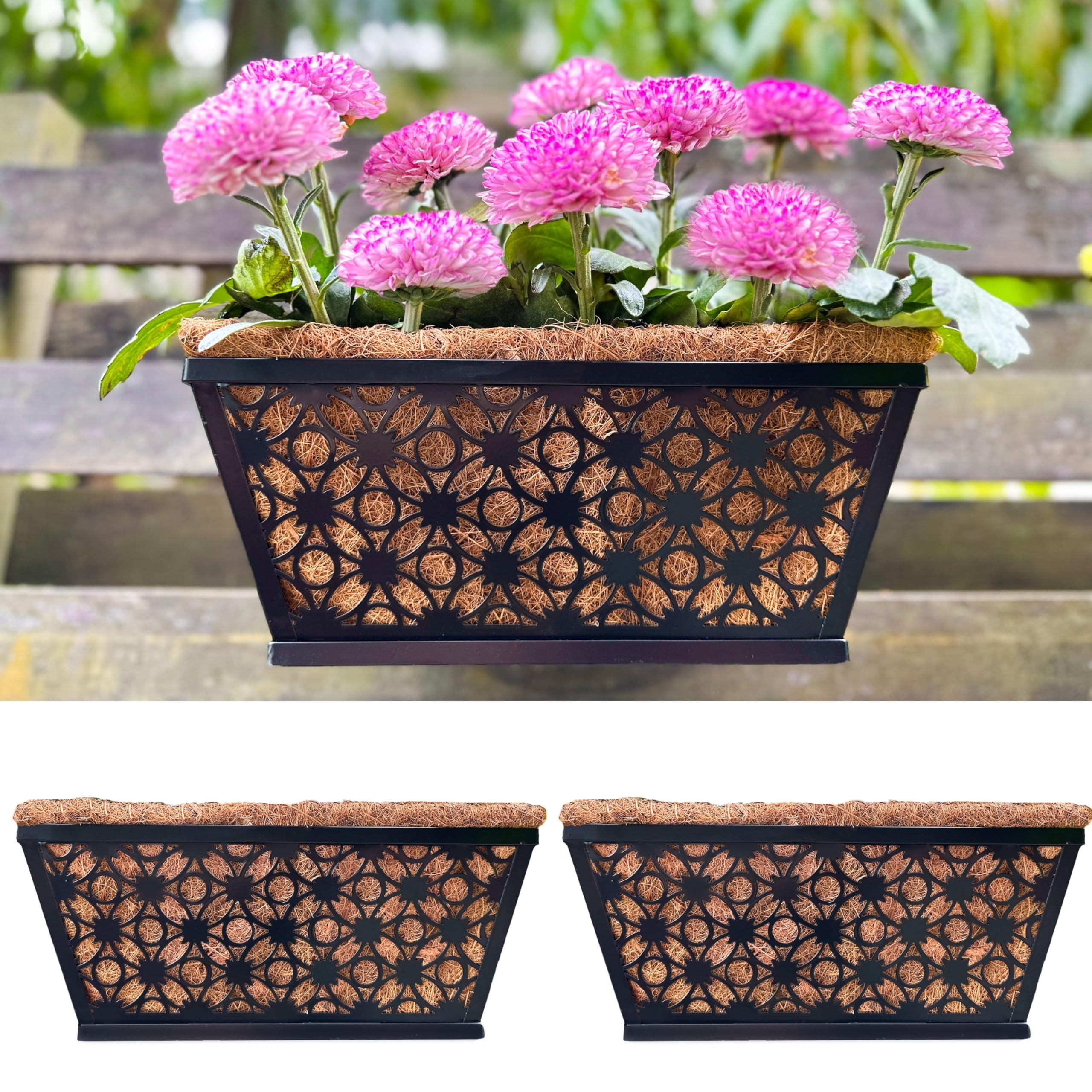 Amazon.com : LaLaGreen Window Box Planter for Outdoor Plants (2 Pack ...