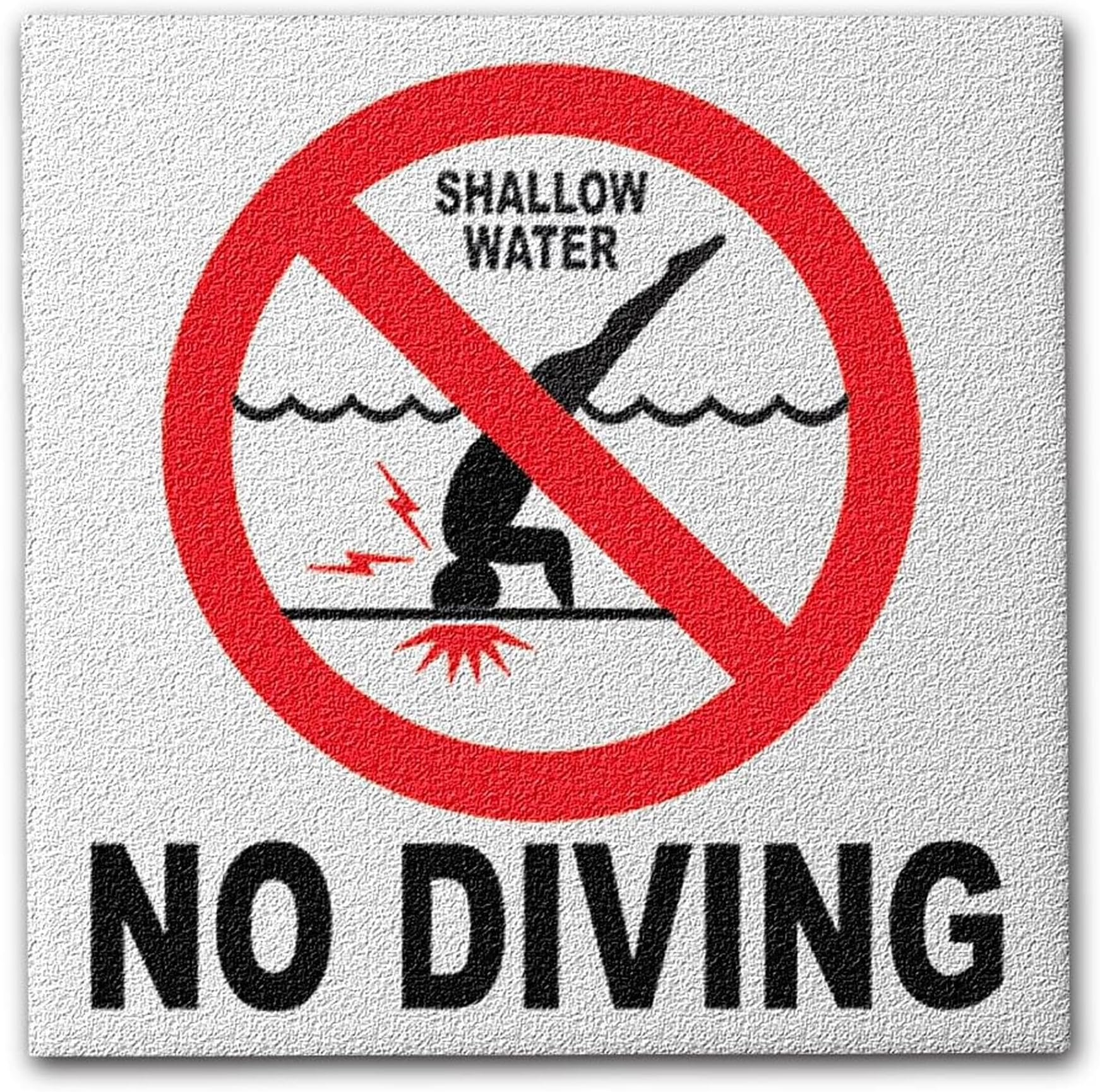 Amazon.com: Aquatic Custom Tile - Ceramic No Diving Pool Sign, 5.8x5.8 ...