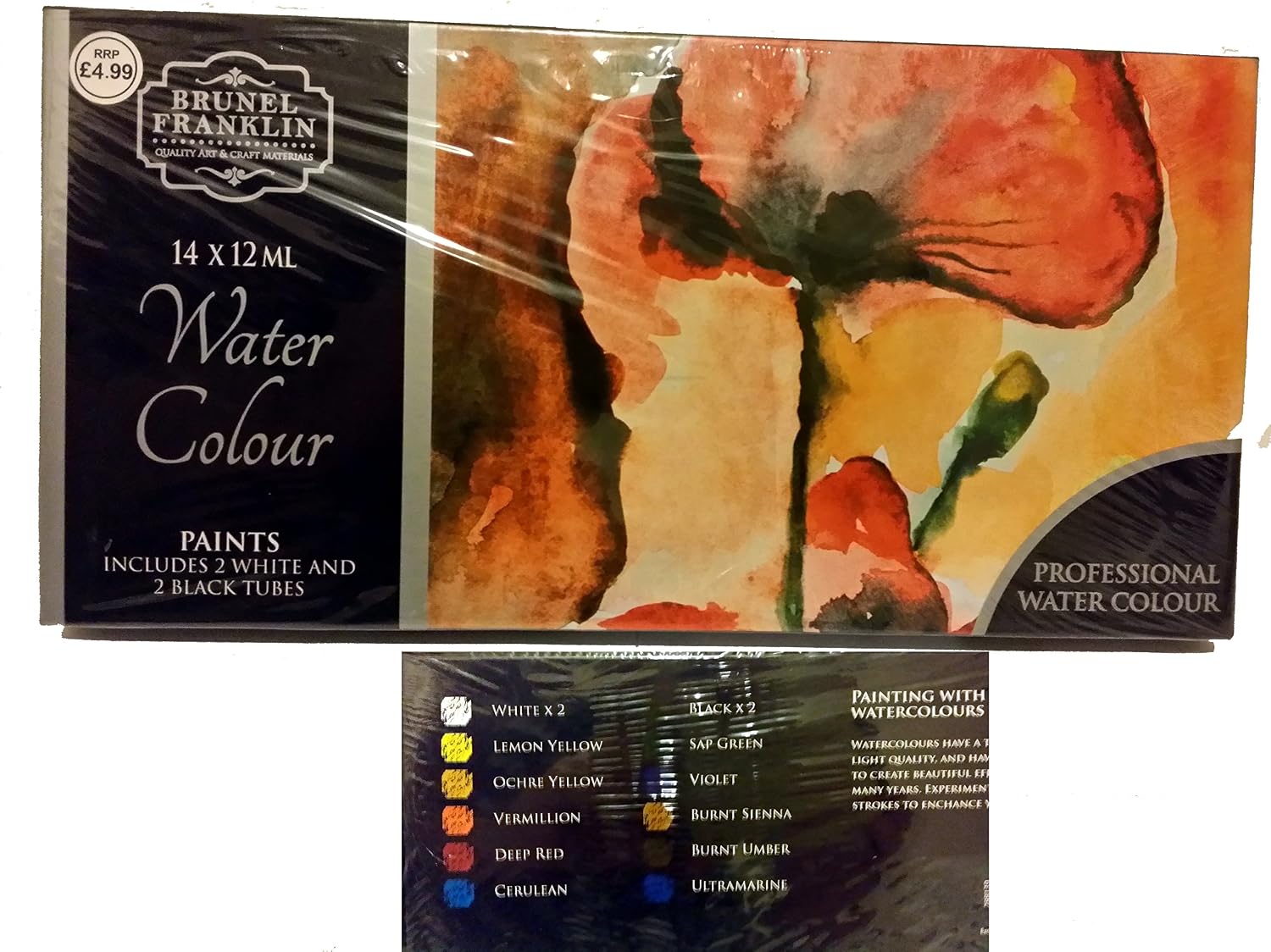 Brunel Franklin 14 x 12 Acrylic colour paints : Amazon.co.uk: Home ...