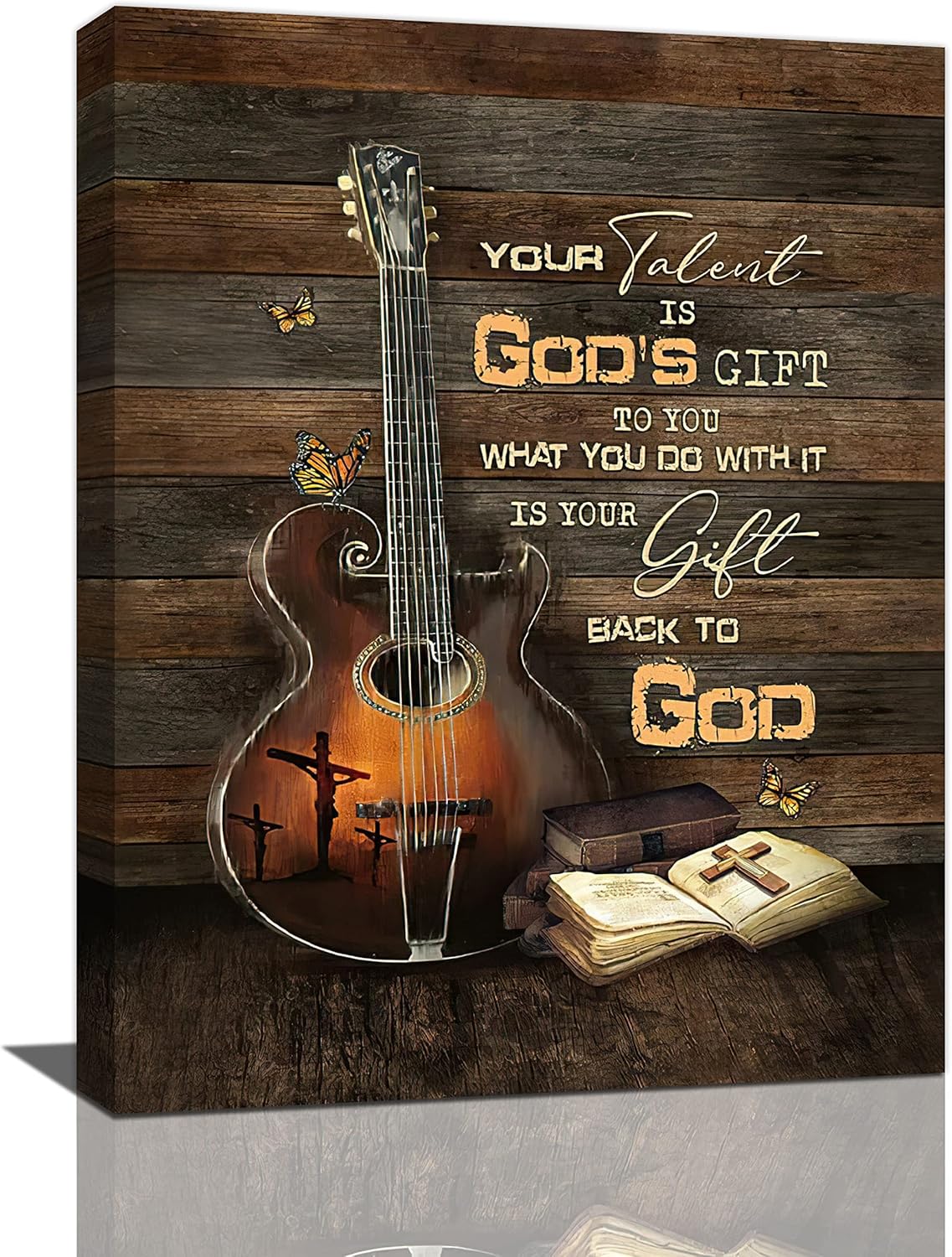 Amazon.com: Christian Guitar Wall Art Rock Music Guitar Wall Decor ...