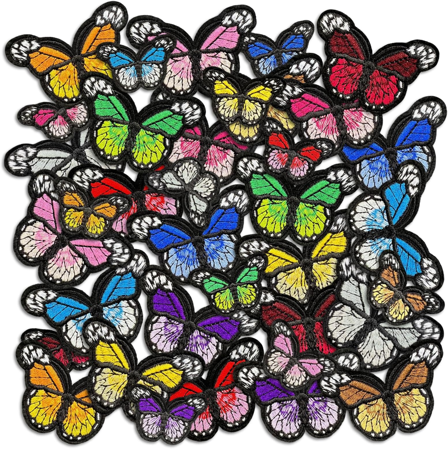 Amazon.com: 24 Pieces Iron on Butterfly Patches Pink Butterfly Applique ...