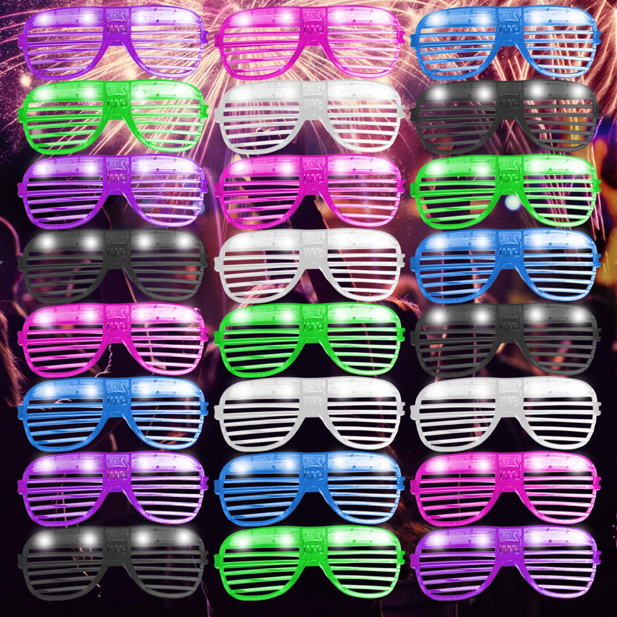 24pk Party Flashing Glasses | Neon Glasses Rave Accessories ...
