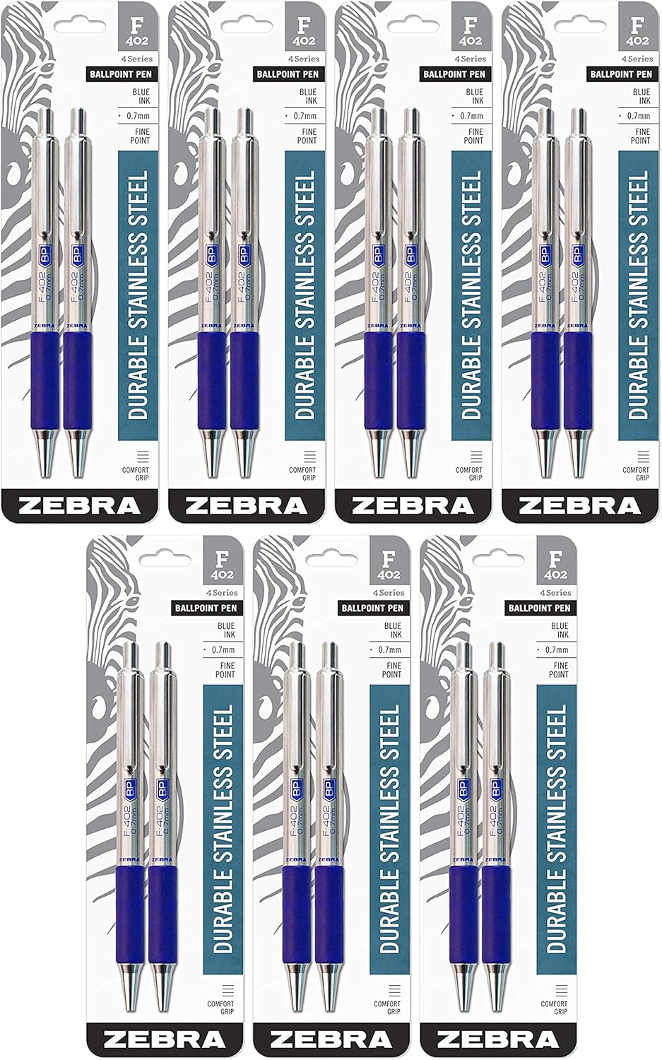 Amazon.com : Zebra F-402 Ballpoint Stainless Steel Retractable Pen ...