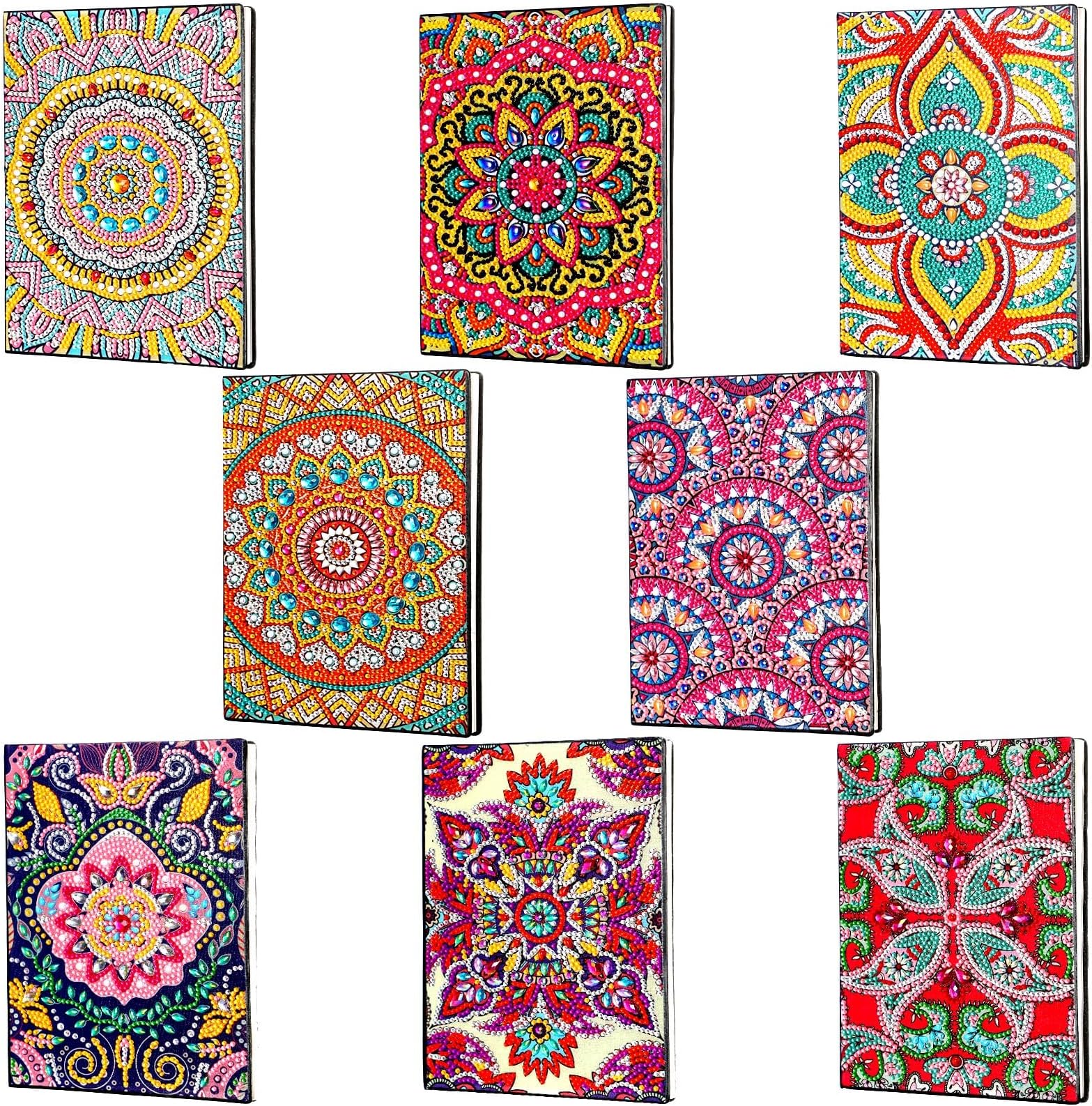 Amazon.com: Tenceur 8 Pcs 5D Diamond Art Notebooks Diamond Art Kits for ...