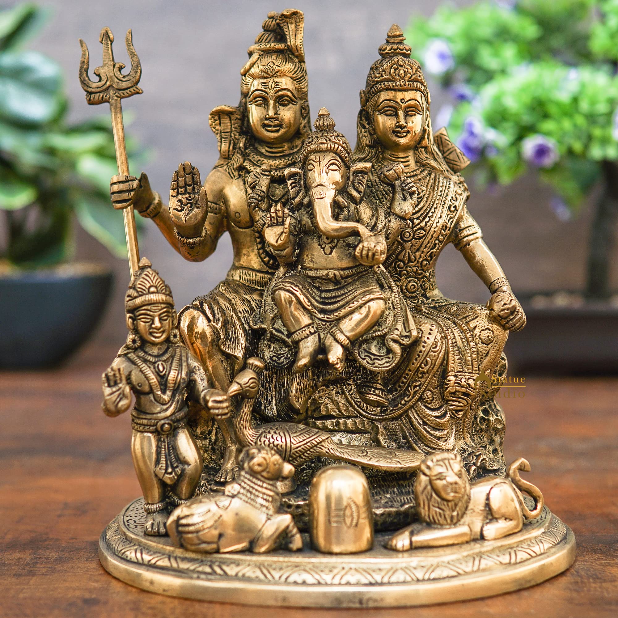 Statuestudio Lord Shiva Parivar Statue Shiv With Parvati Kartik Ganesha ...