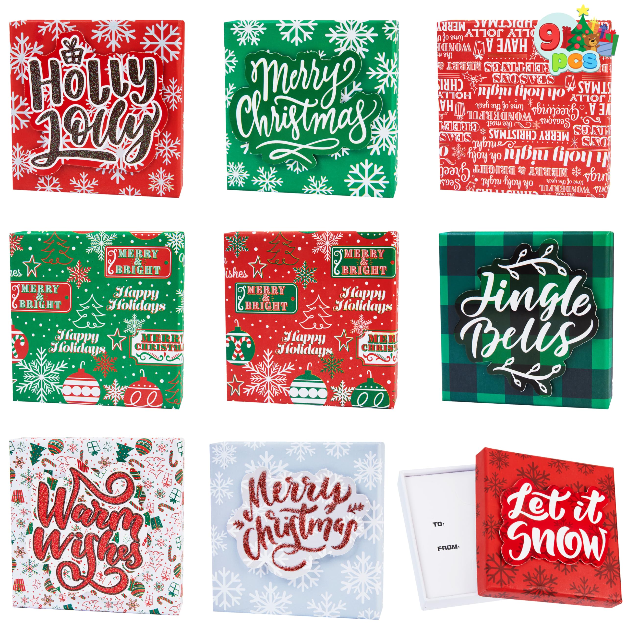 Amazon.com: JOYIN 9 PCS Christmas Card Holders Gift Boxes, Square Gift ...