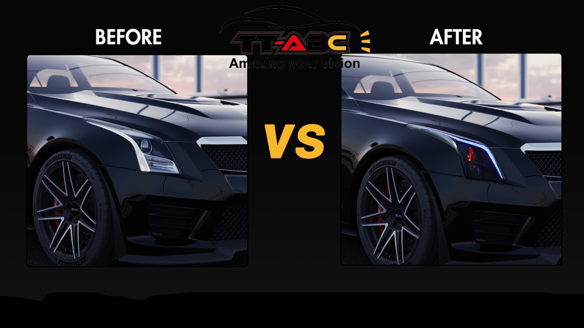 Watch T T-ABC 2013-2019 Cadillac ATS Headlight with 7 pins Red Ver on ...