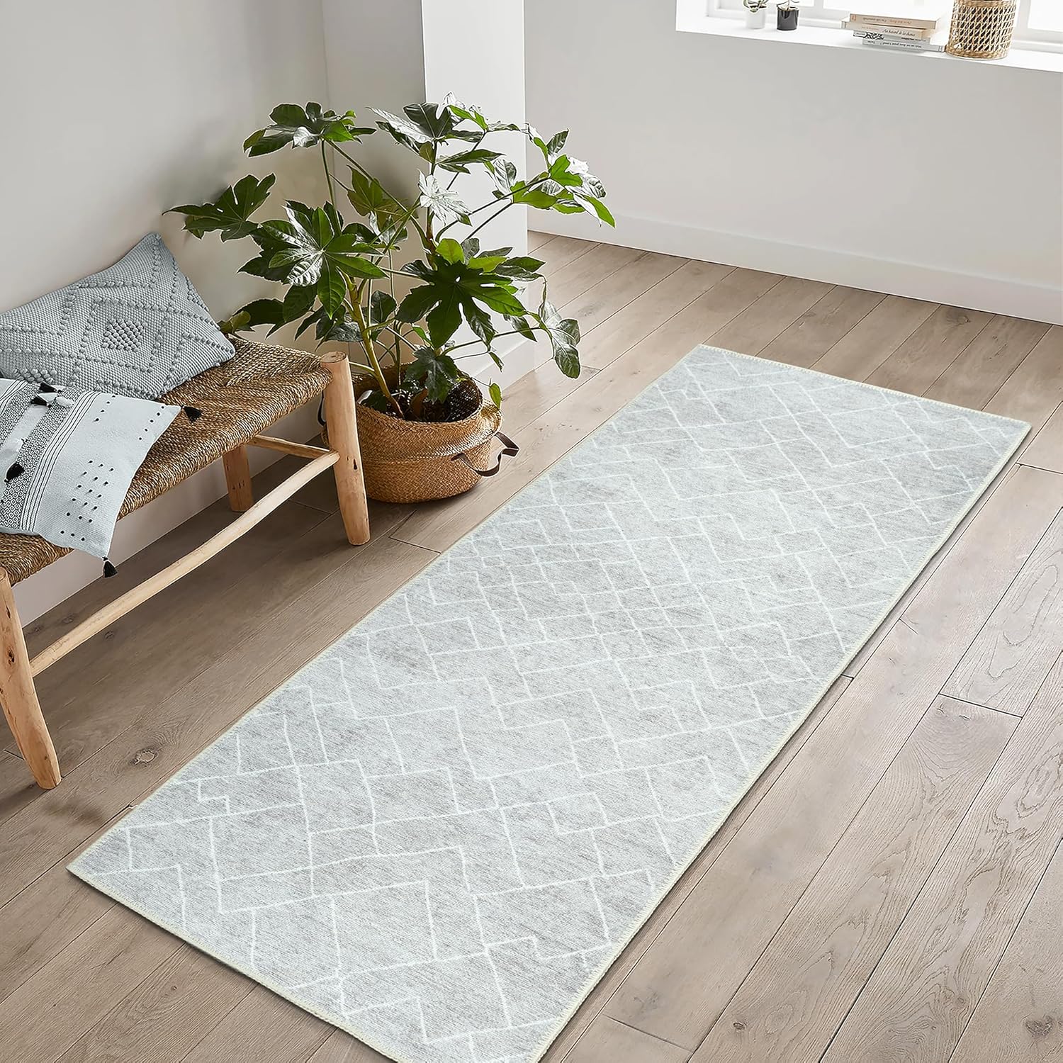 Amazon.com: Bloom Rugs Washable Non-Slip 12 ft Runner - Gray/Pebble ...
