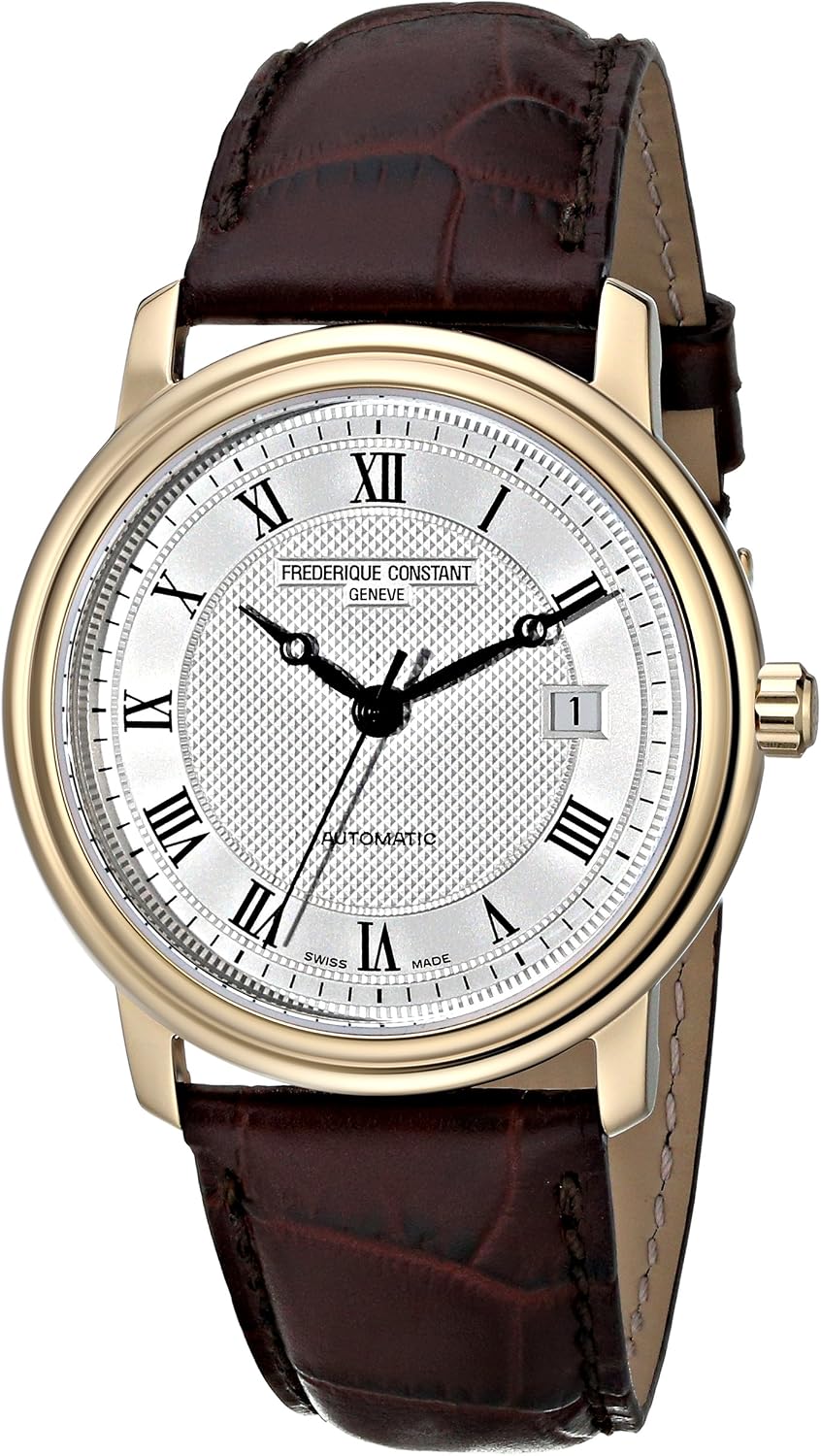 Amazon.co.jp: Frederique Constant Men's Classics 40mm Brown Crocodile ...