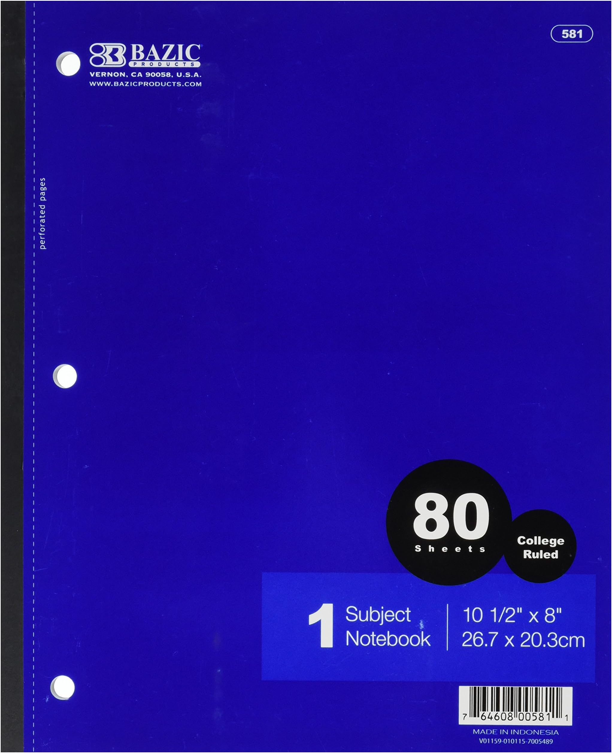 Amazon.com : 4 Pk, Bazic 80 Ct. 8.5" X 11" Reversible 4"/5" Quad Ruled ...