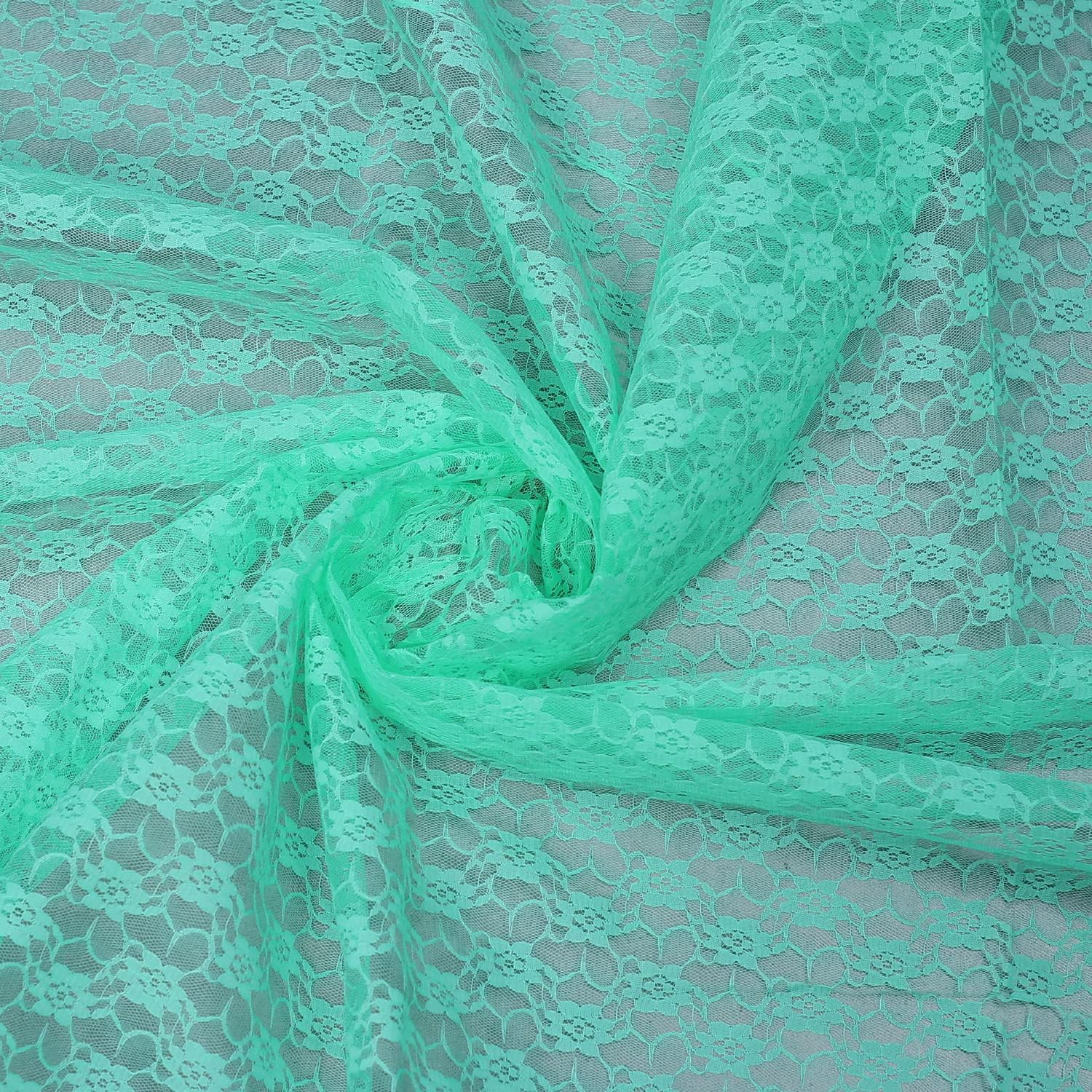 Amazon.com: MDS Pack of 10 Yard Bridal Solid Raschel Lace Fabric ...