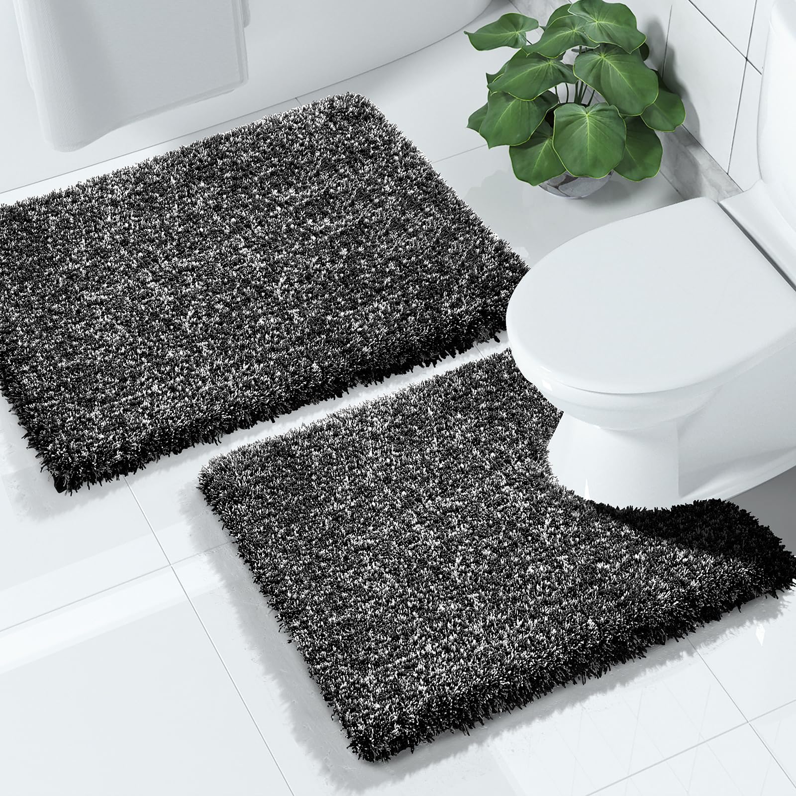 Amazon.com: Yimobra Fluffy Bathroom Rugs Sets 2 Piece, Shaggy Toilet ...
