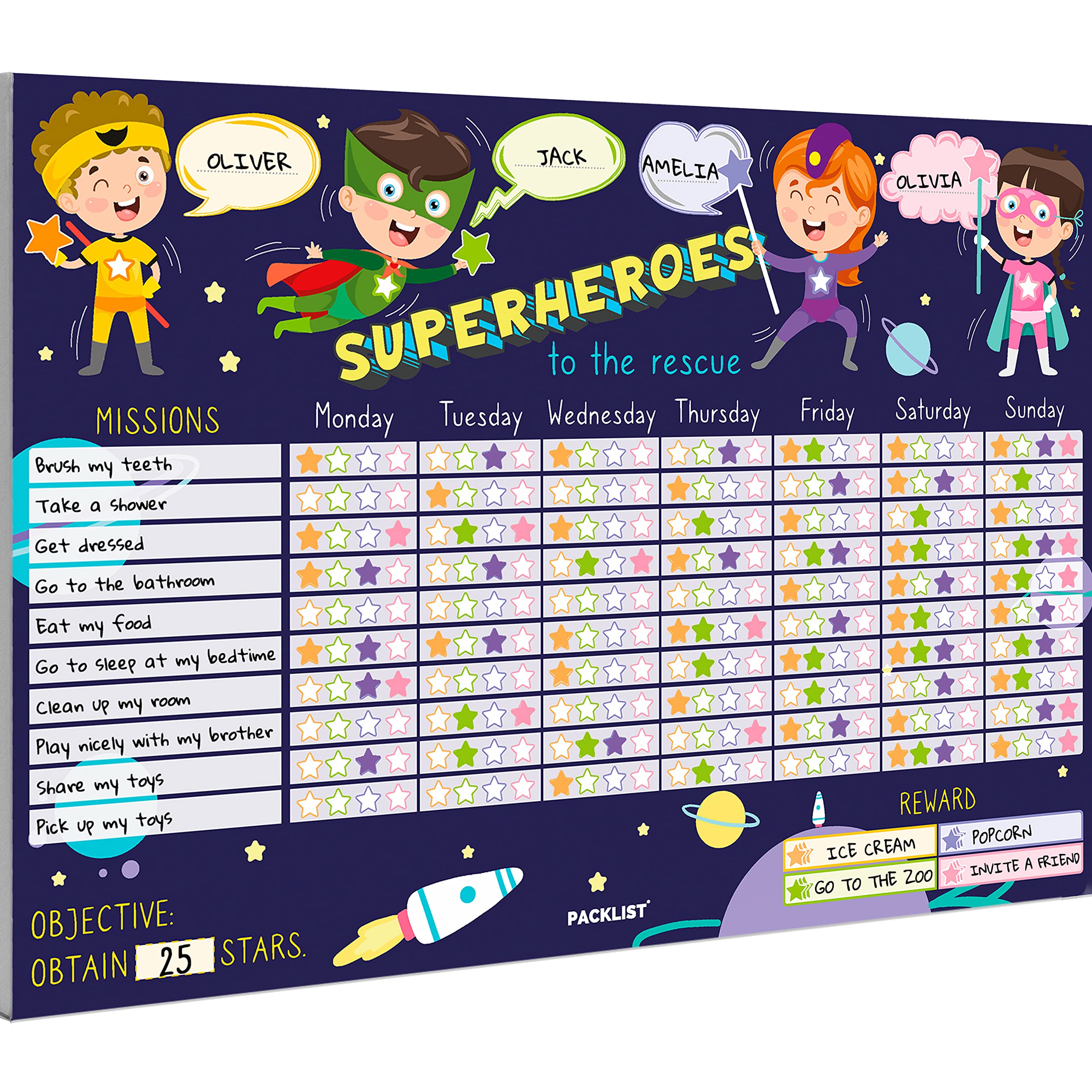 Reward Chart Sticker Chart Superhero Theme School Posters | School