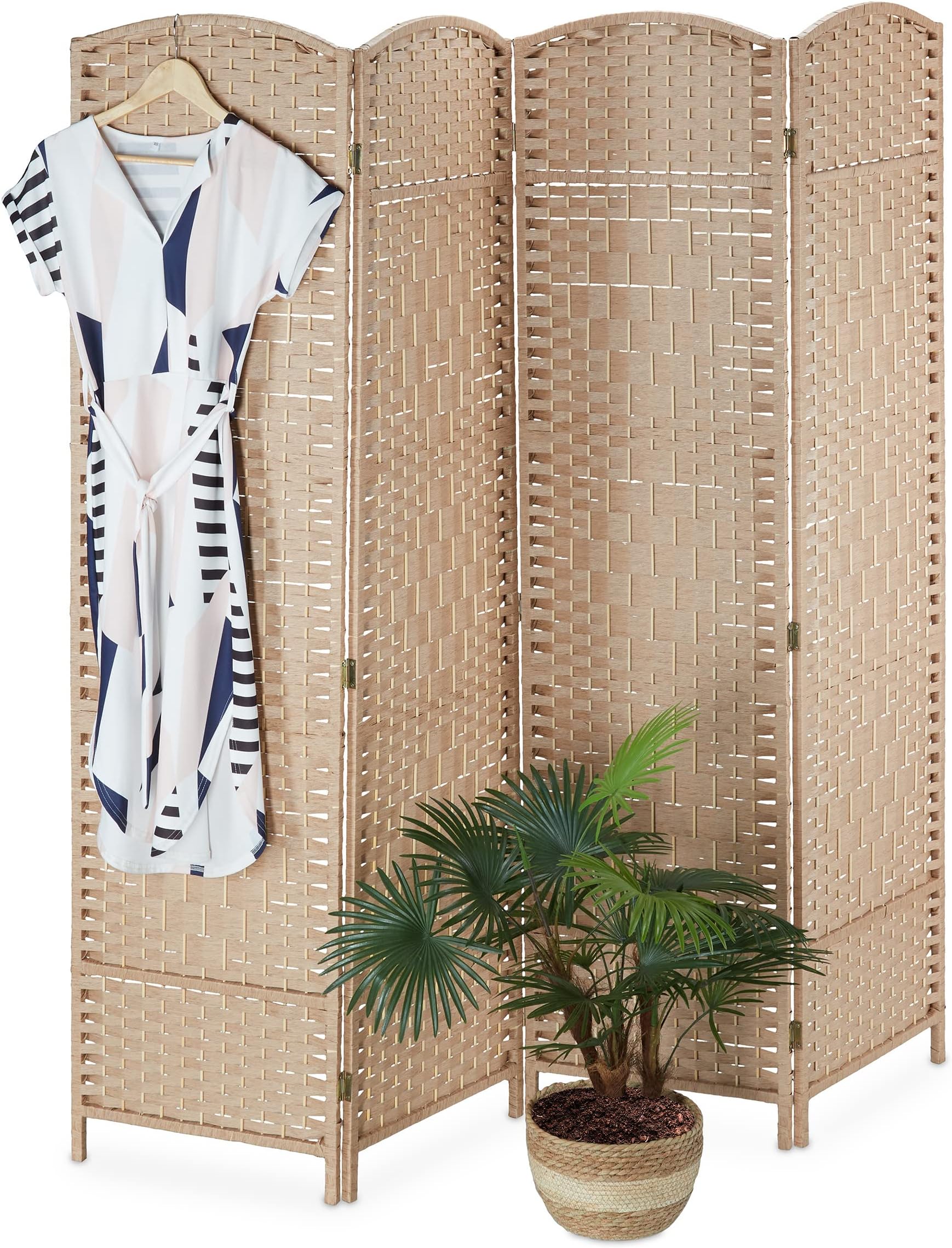 Relaxdays Paravent, 4-teilig, Faltbarer Raumtrenner, HxB: 180 x 180 cm ...