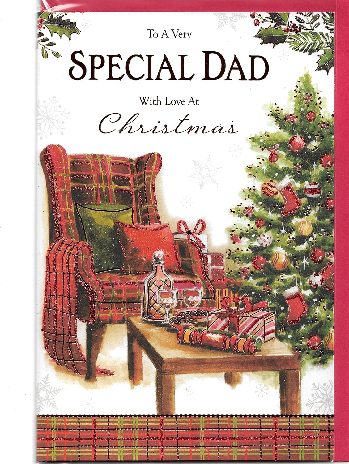 Christmas Sentiments Card For Dad 23 x 15 Cm (9 x 6 inches) To A Very ...