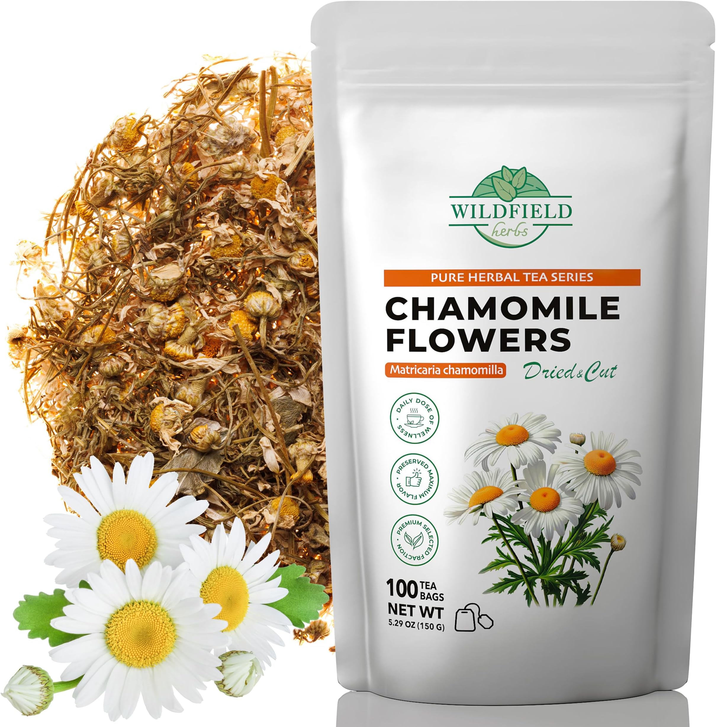 Amazon.com : 100 Chamomile Tea Bag Camomile Tea Bag Flowers (Chamomilla ...