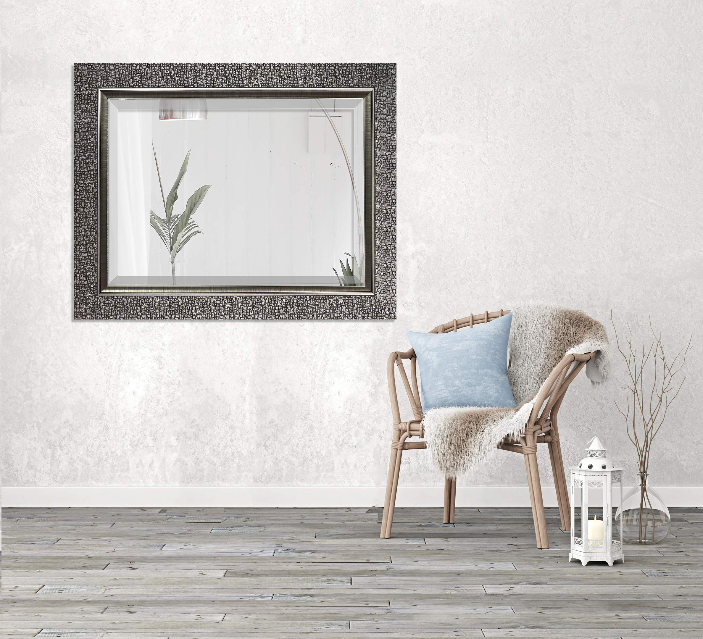 Snapklik.com : 36 X 40 Inch Rectangle Wall Mirror, Metal Frame ...