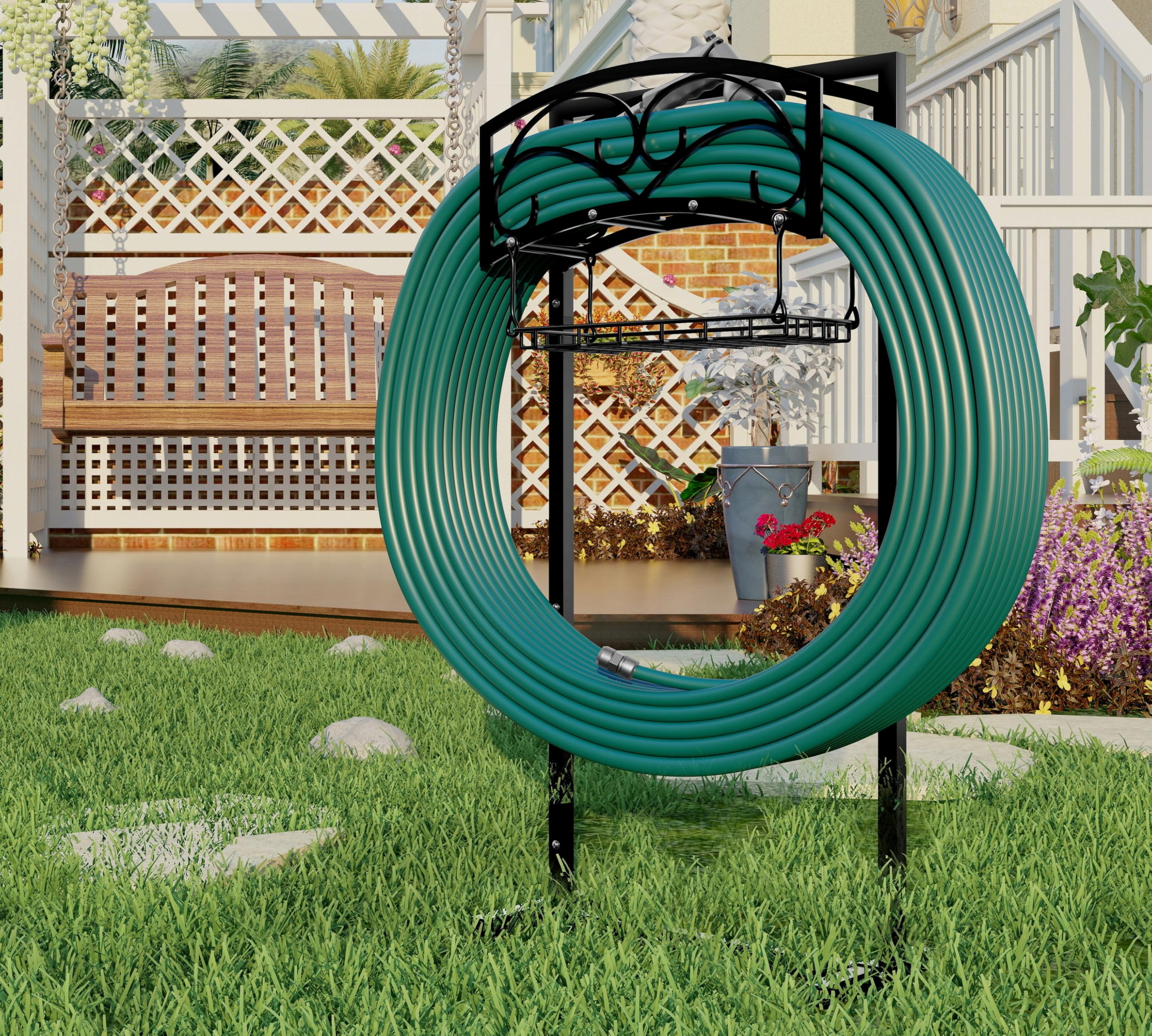 Amazon.com: Fire Beauty Garden Hose Holder,Freestanding Water Hose ...