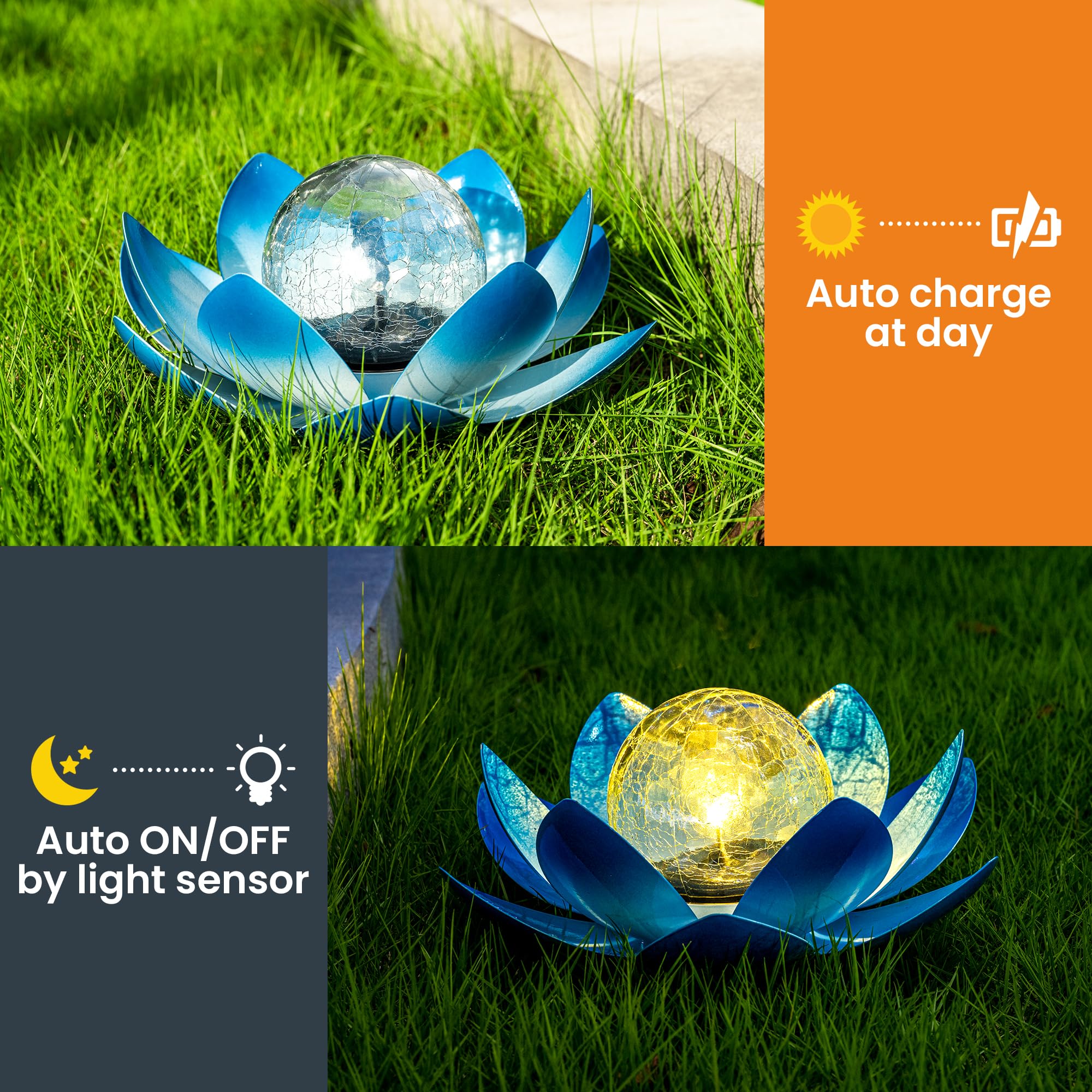 Snapklik.com : GIGALUMI Solar Light Outdoor Garden Decor, Lotus Flower ...