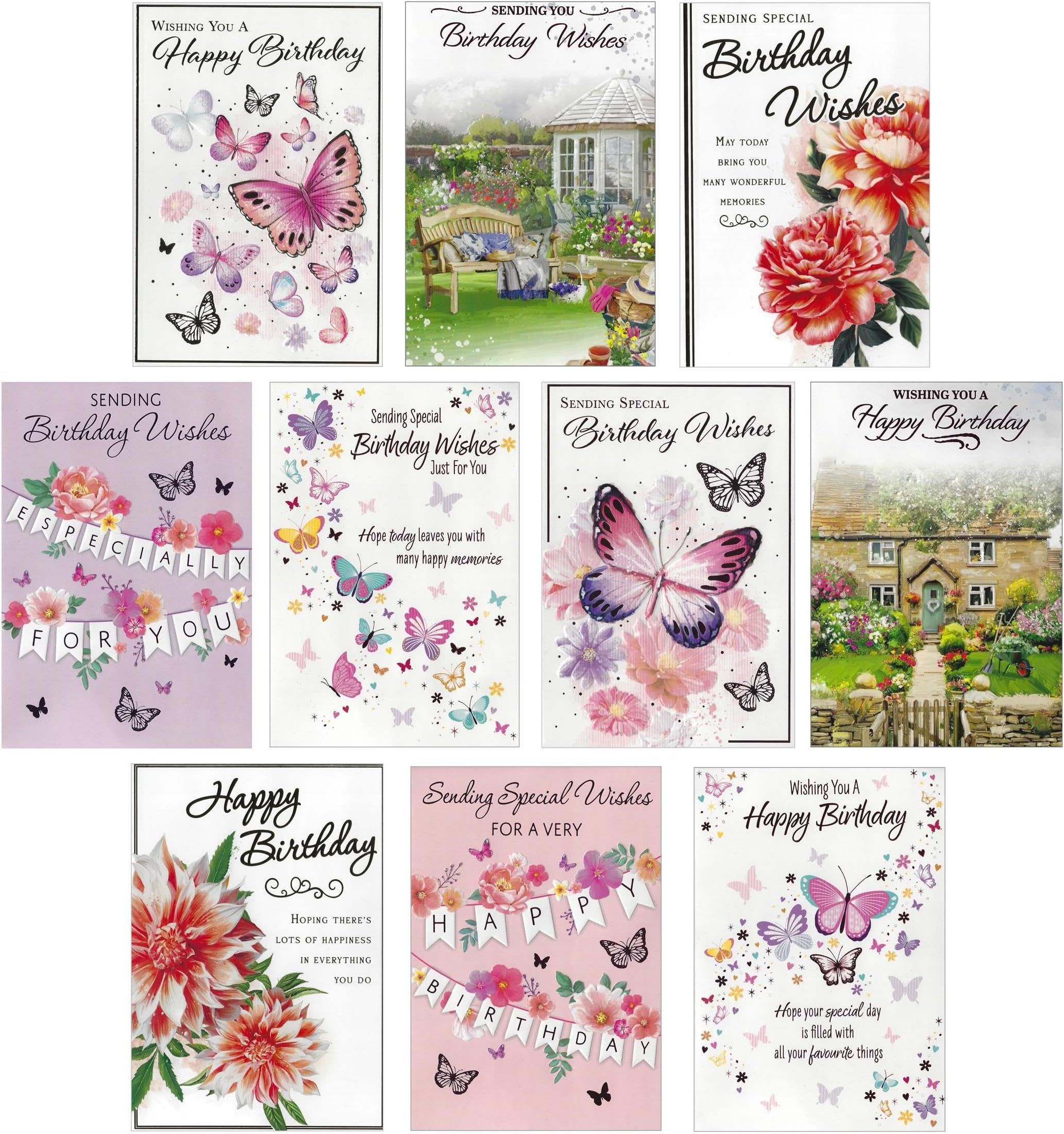 10 x Birthday Cards - Assorted Multipack Pack Choice Various - Female ...