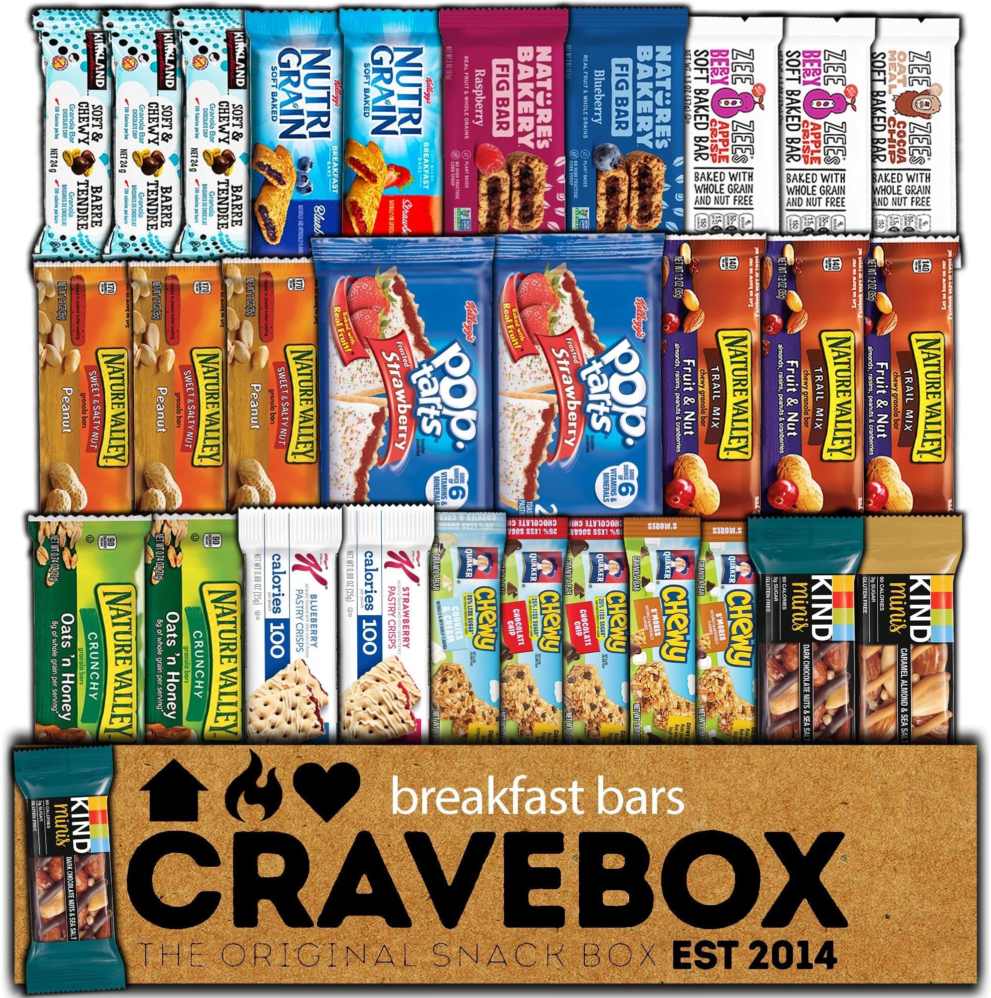 Amazon.com: CRAVEBOX Deluxe Breakfast Bars Mix (30ct) - Father's Day ...