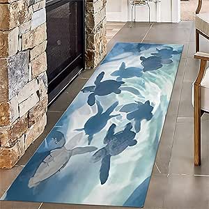 Amazon.com: MUOUCTE Watercolor Turtle Long Hallway Rug Runners, 2x6ft ...