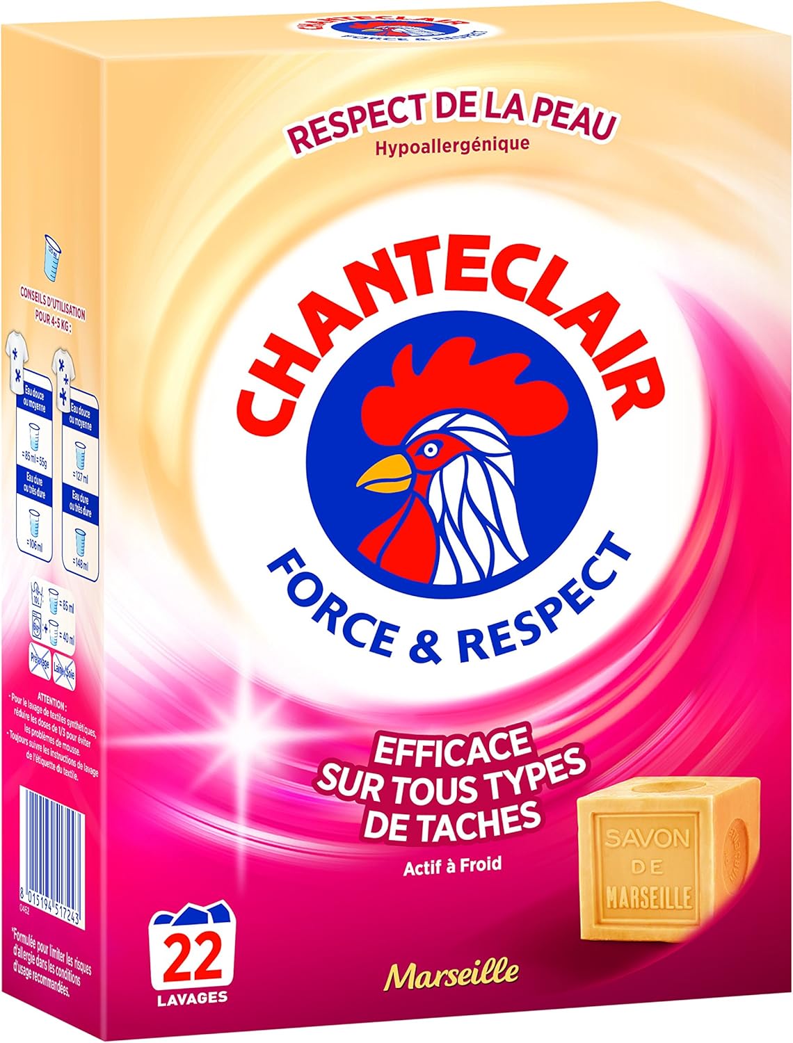 CHANTECLAIR Marseille Laundry Detergent 22 Washes 1.2 kg – Set of 3 ...